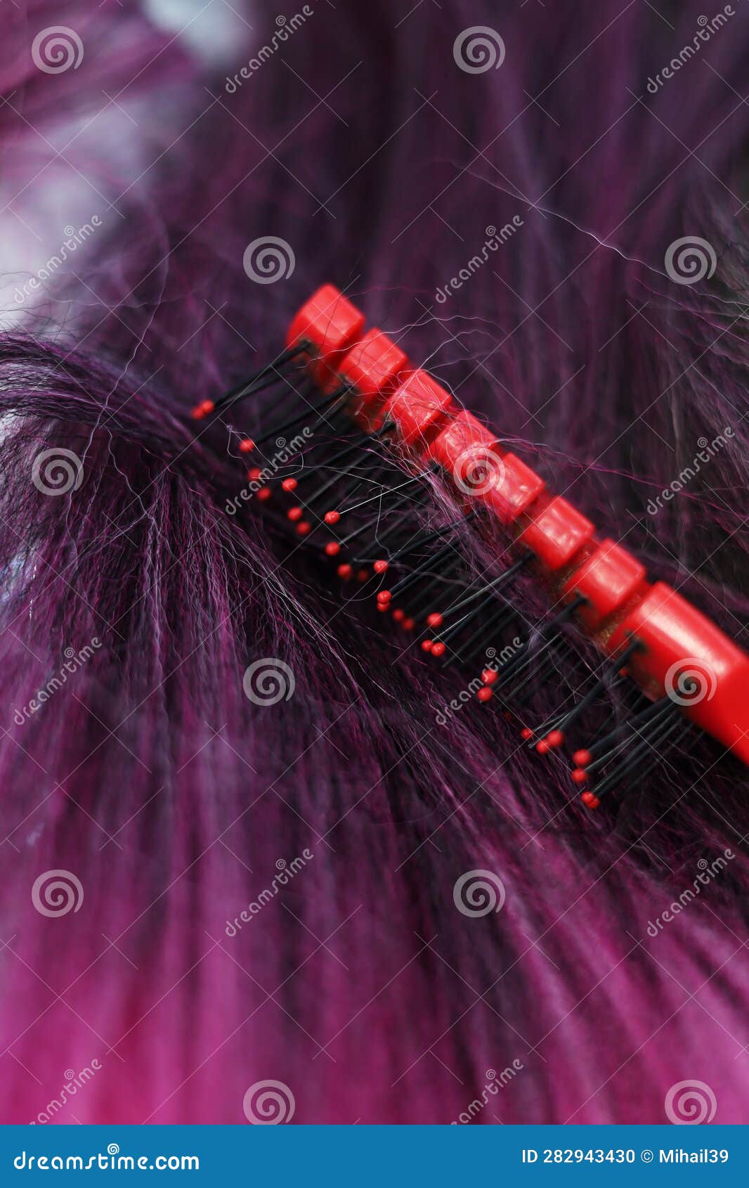 Comb on the Background of Hair, the Process of Creating a Hairstyle ...