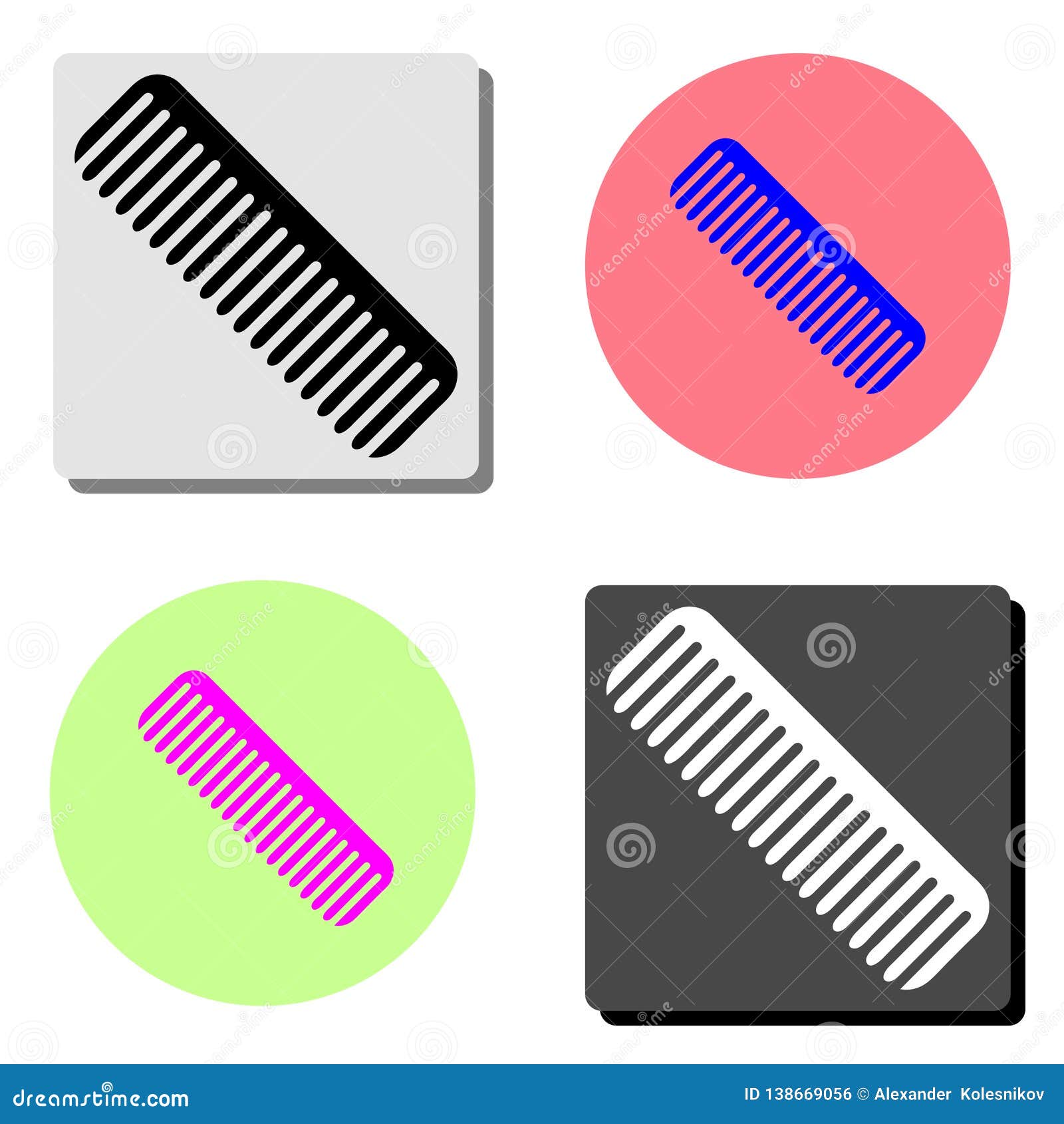 Comb. flat vector icon stock vector. Illustration of graphic - 138669056
