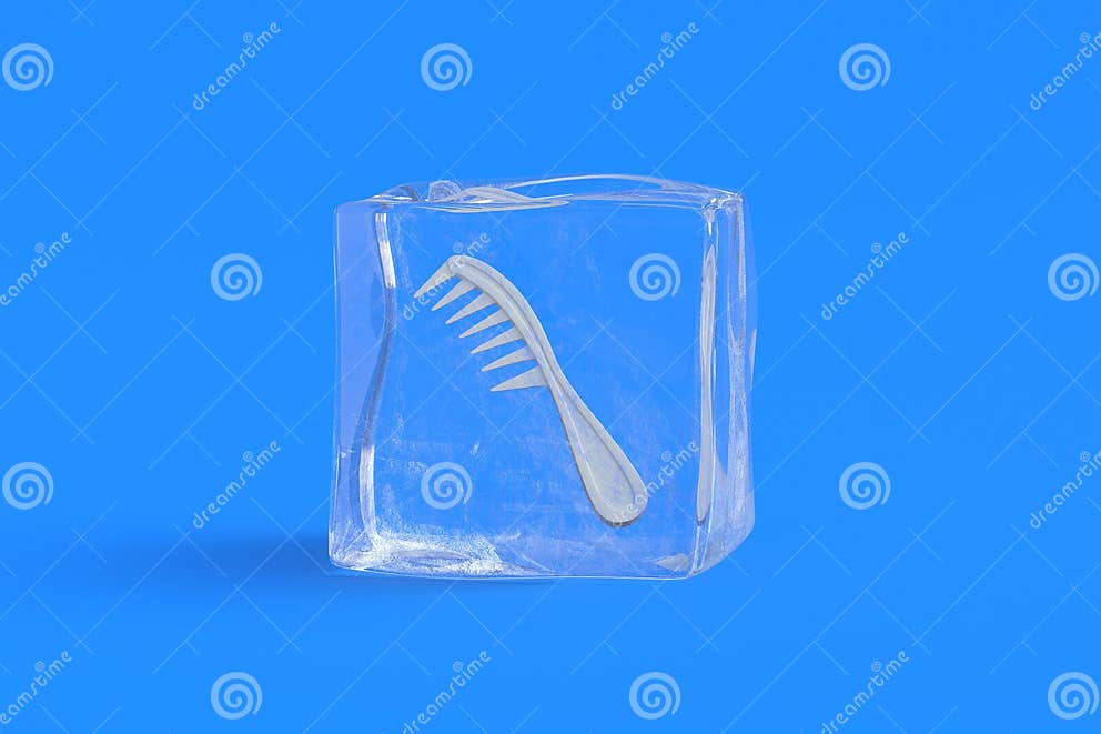 Comb in ice cube stock illustration. Illustration of care - 315640768