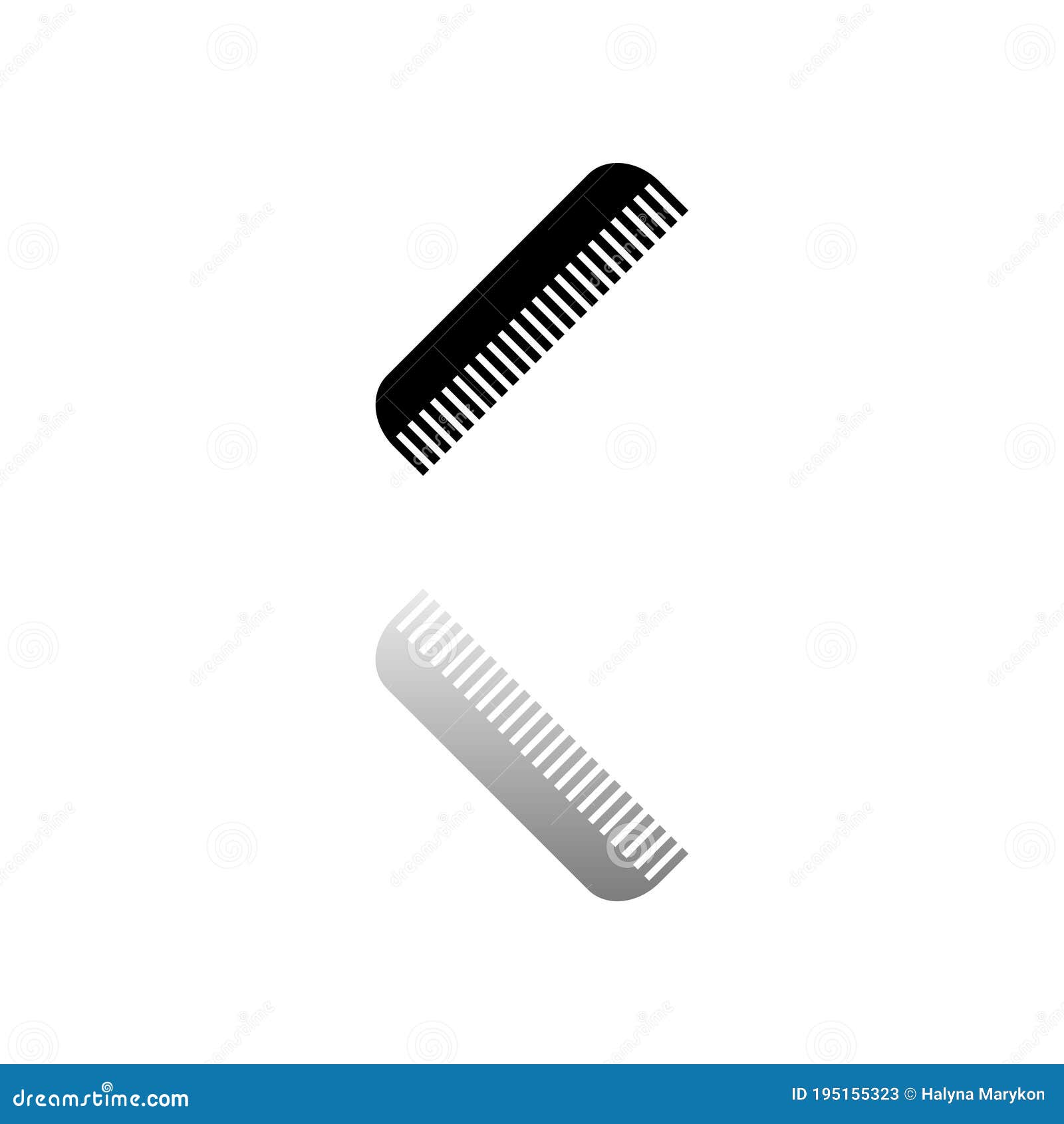 Comb icon flat stock illustration. Illustration of click - 195155323