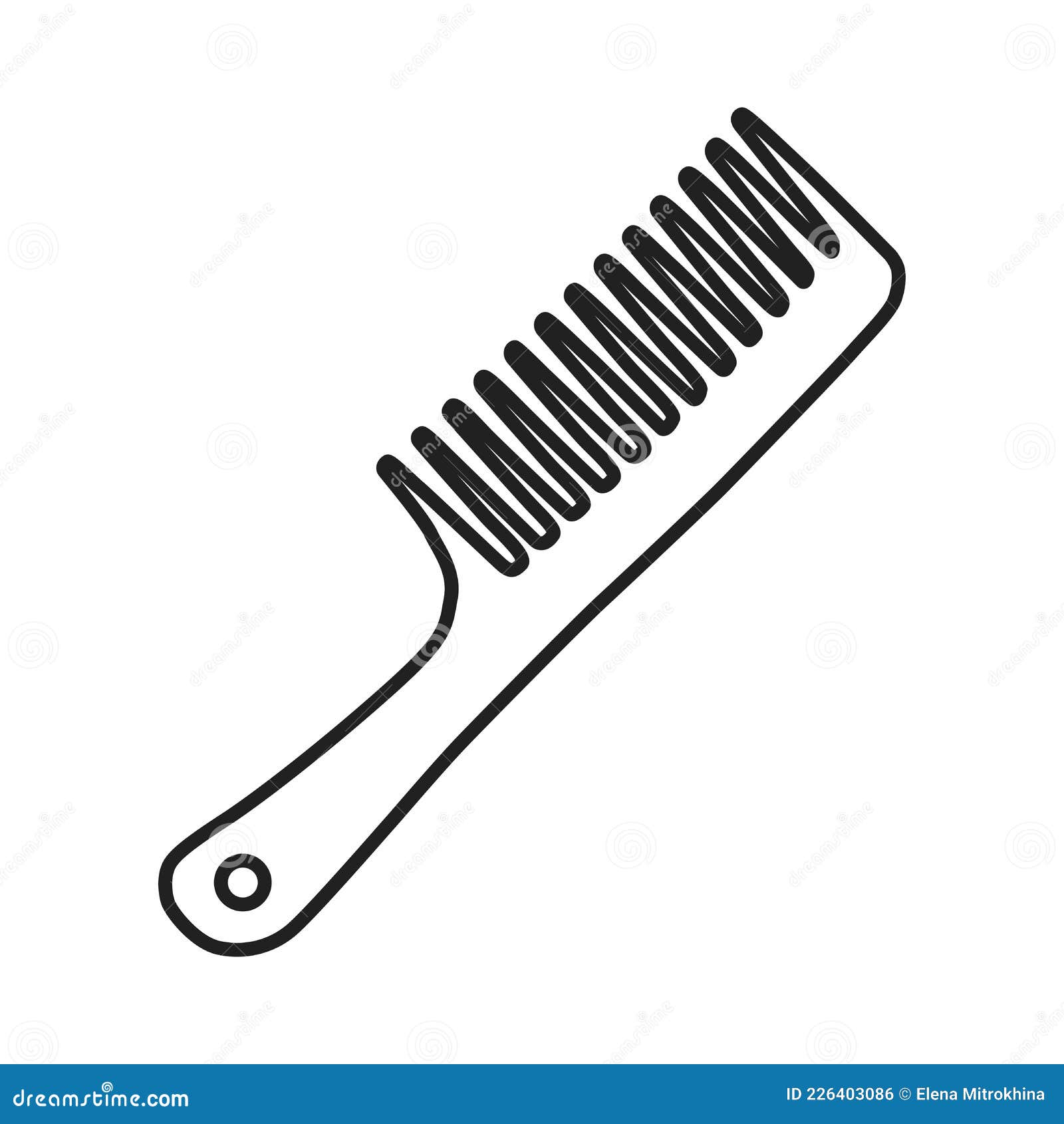 The Comb Icon. the Outline of a Flat Comb with Sparse Teeth Stock ...