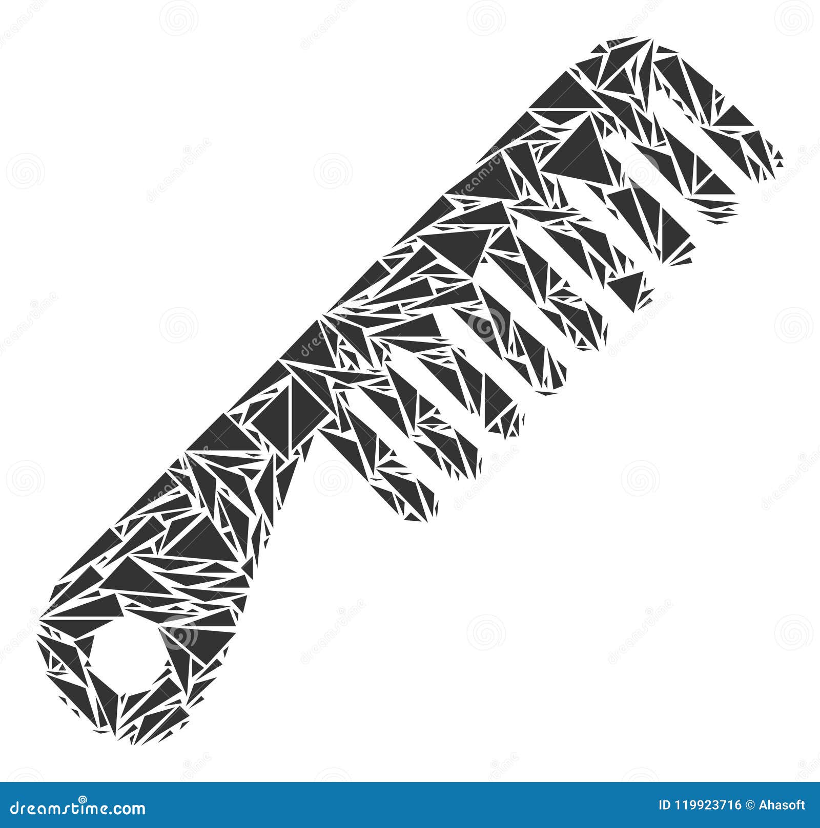 Comb Collage of Triangles stock vector. Illustration of figure - 119923716