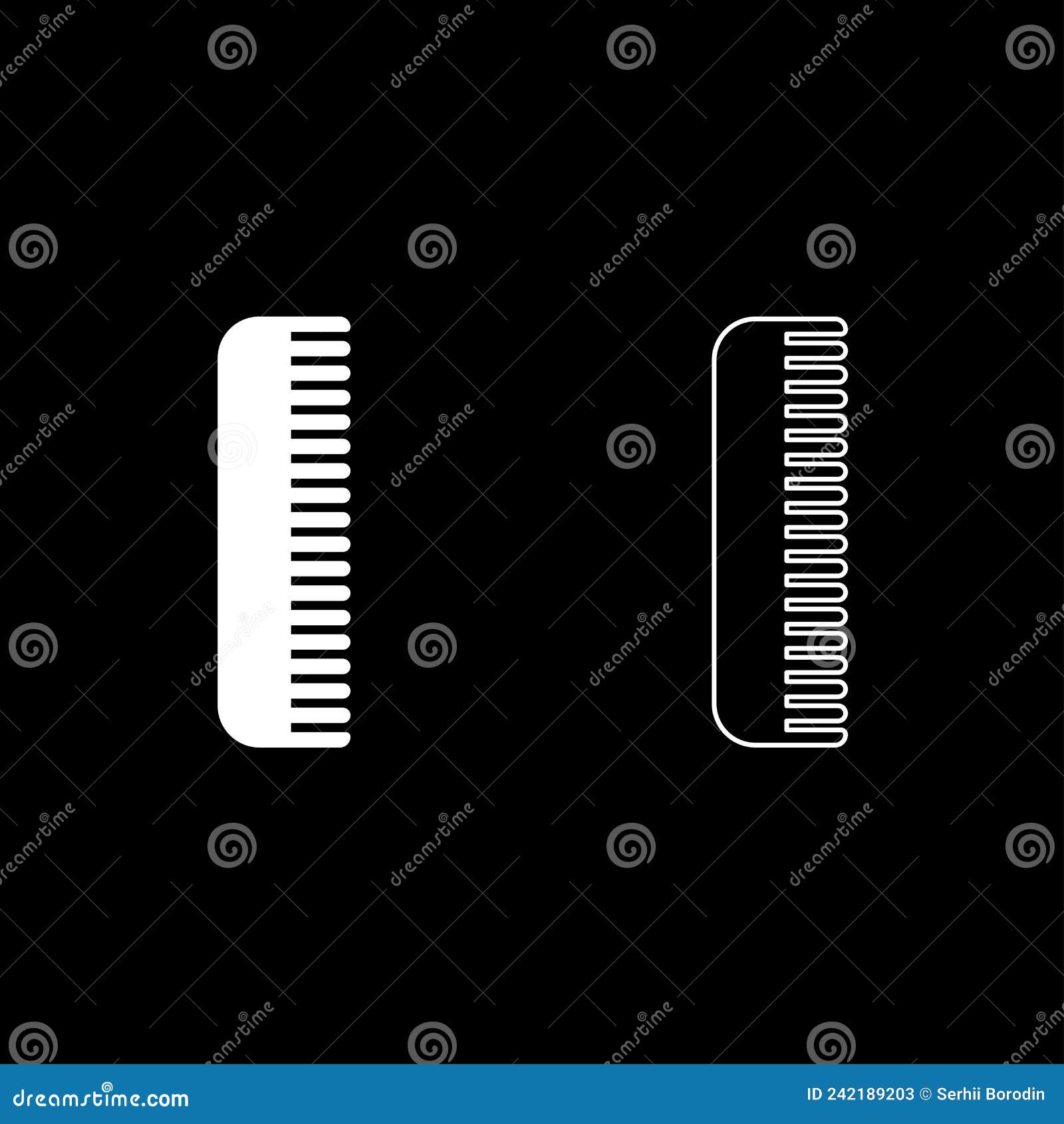 Comb Set Icon White Color Vector Illustration Image Solid Fill Outline ...