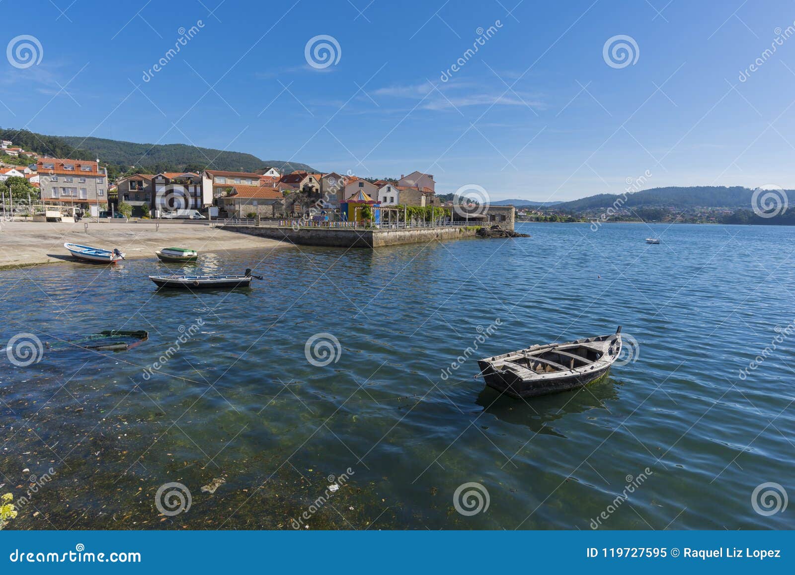 Combarro Pontevedra, Spain. Stock Image - Image of horreos, moored ...