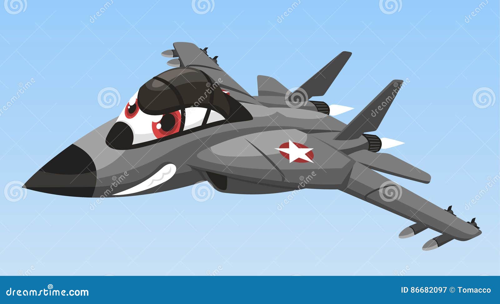 Combat airplane cartoon stock illustration. Illustration of fighter ...