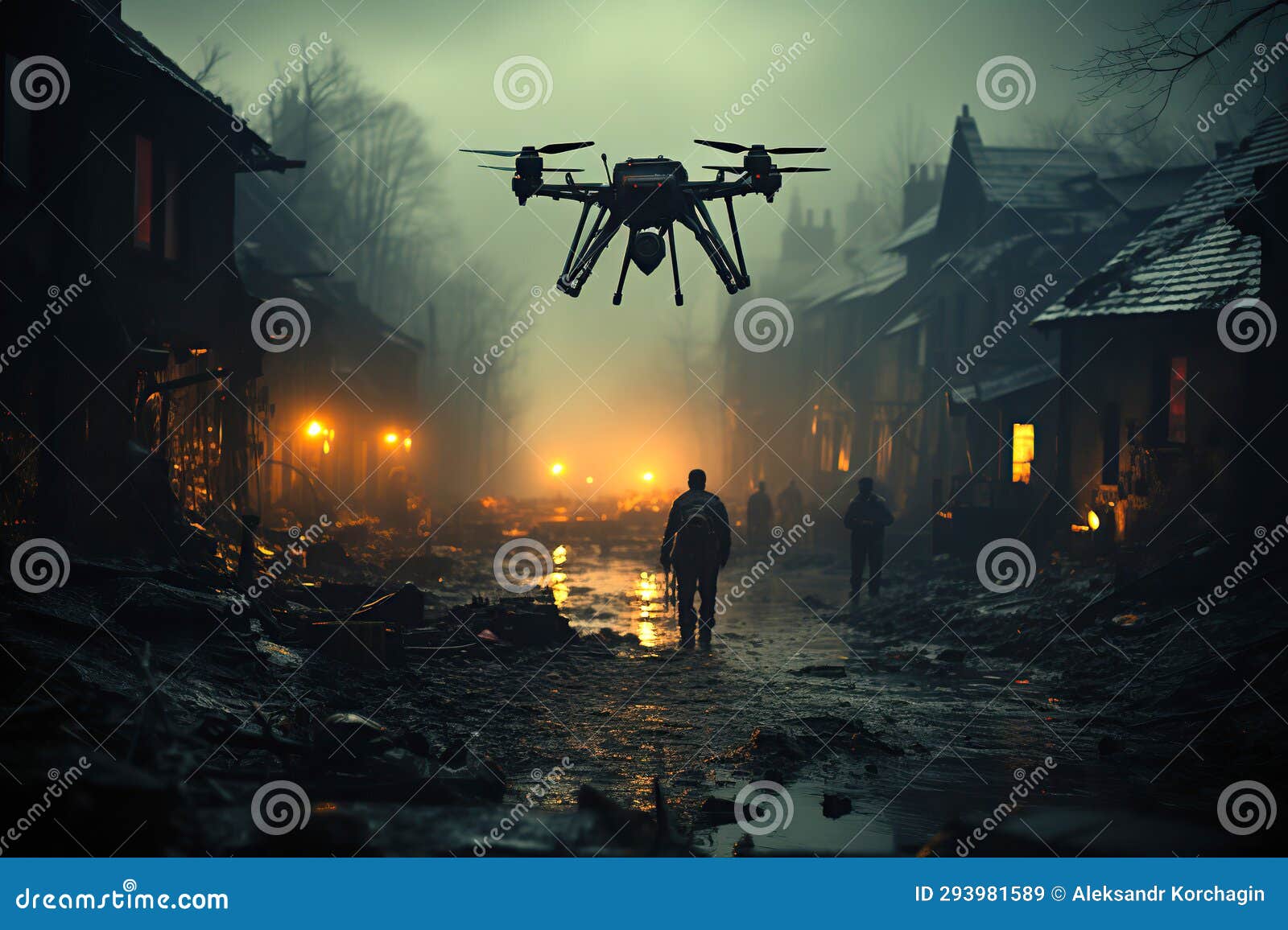 Combat Armed Military Drone with Explosives in War Stock Illustration ...