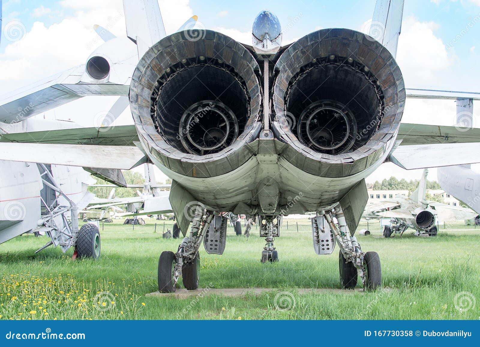 Turbines Of The Aircraft Engine Of A Military Fighter Stock Photography ...