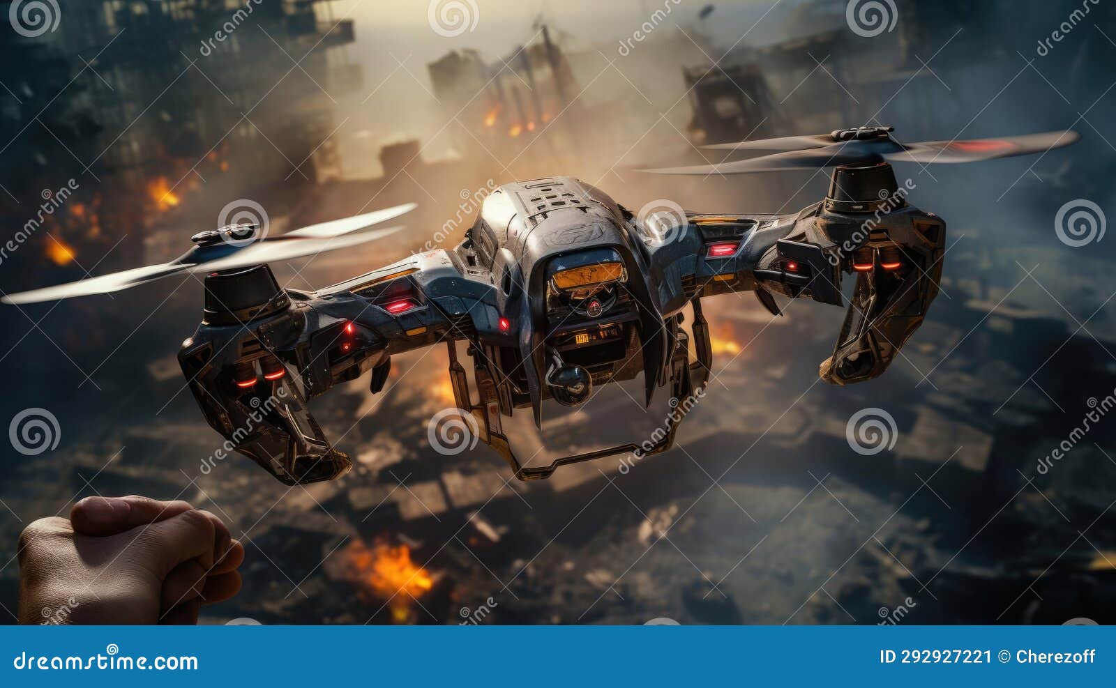 Combat FPV drone stock image. Image of drone, aerial - 292927221