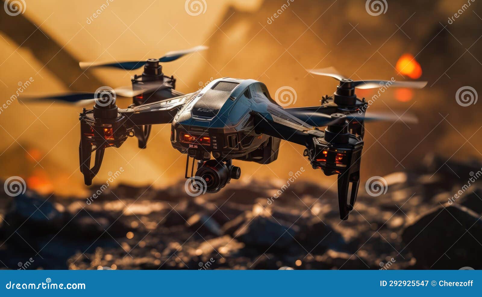 Combat FPV drone stock image. Image of military, rotor - 292925547