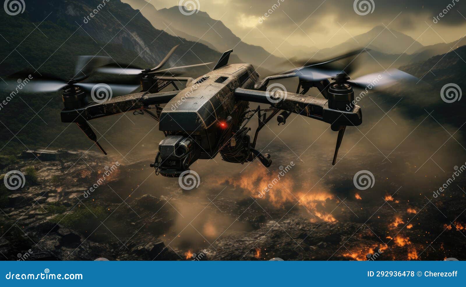 Combat FPV drone stock photo. Image of aircraft, warhead - 292936478