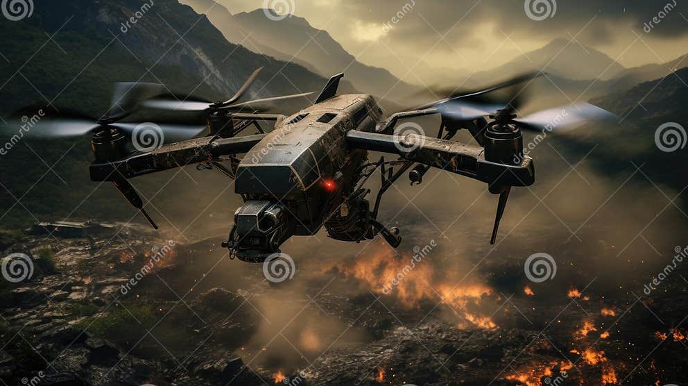 Combat FPV drone stock photo. Image of aircraft, warhead - 292936478