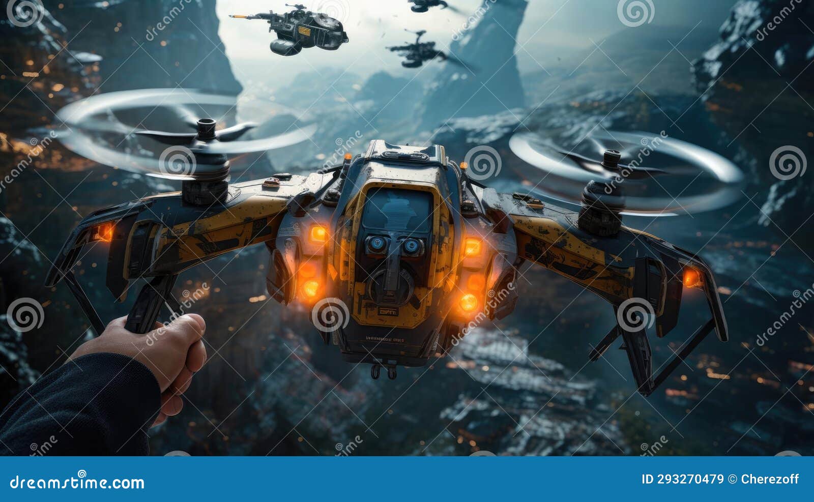 Combat FPV drone stock image. Image of operation, heat - 293270479