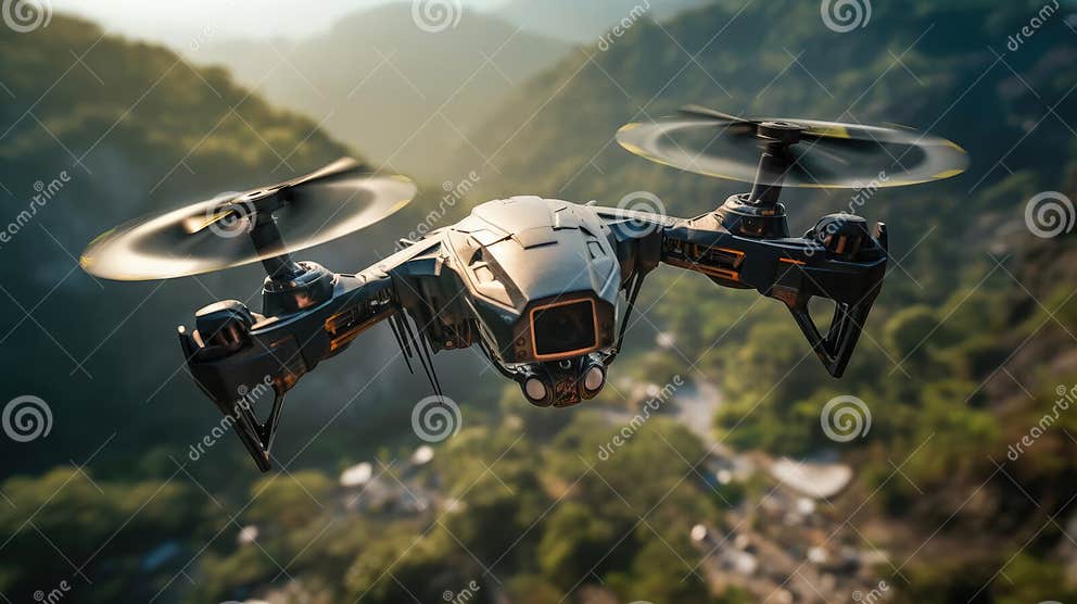 Combat FPV drone stock illustration. Illustration of kamikaze - 292924246