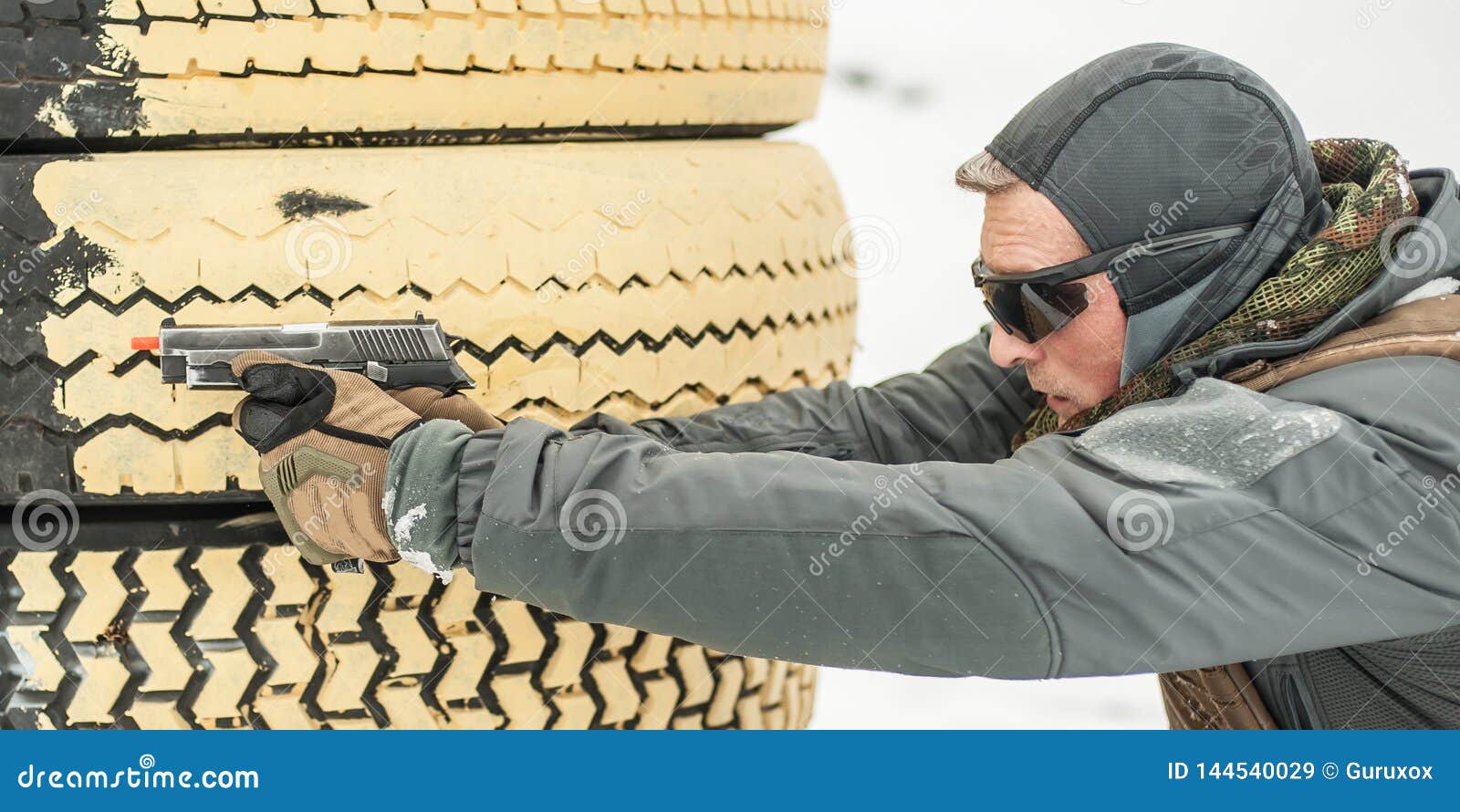 Combat Gun Shooting Training Behind and Around Cover or Barricade Stock ...