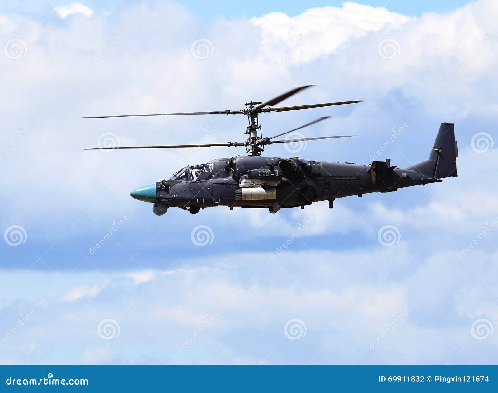 Combat Helicopter in Flight Stock Photo - Image of rotor, counter: 69911832