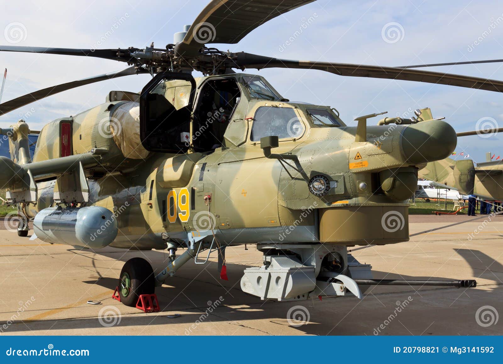 Combat helicopter Mi-28N editorial photo. Image of camouflage - 20798821