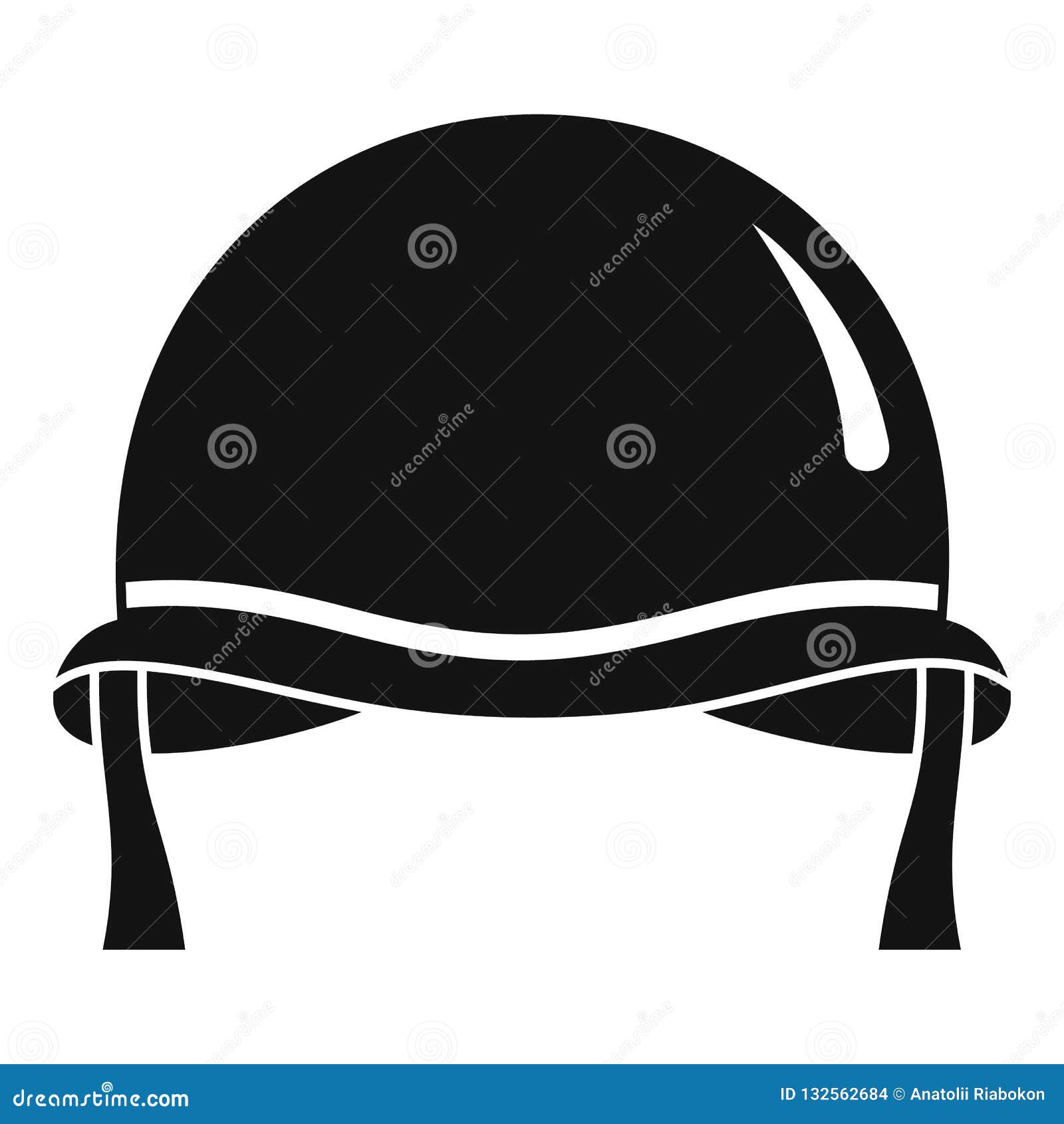 Combat Helmet Icon, Simple Style Stock Vector - Illustration of ...
