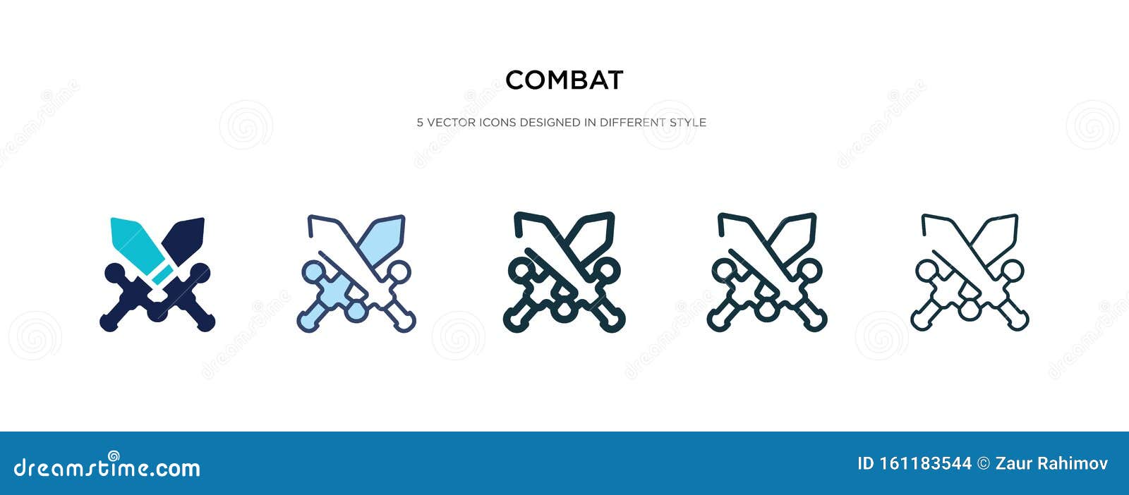 Combat Icon in Different Style Vector Illustration. Two Colored and ...