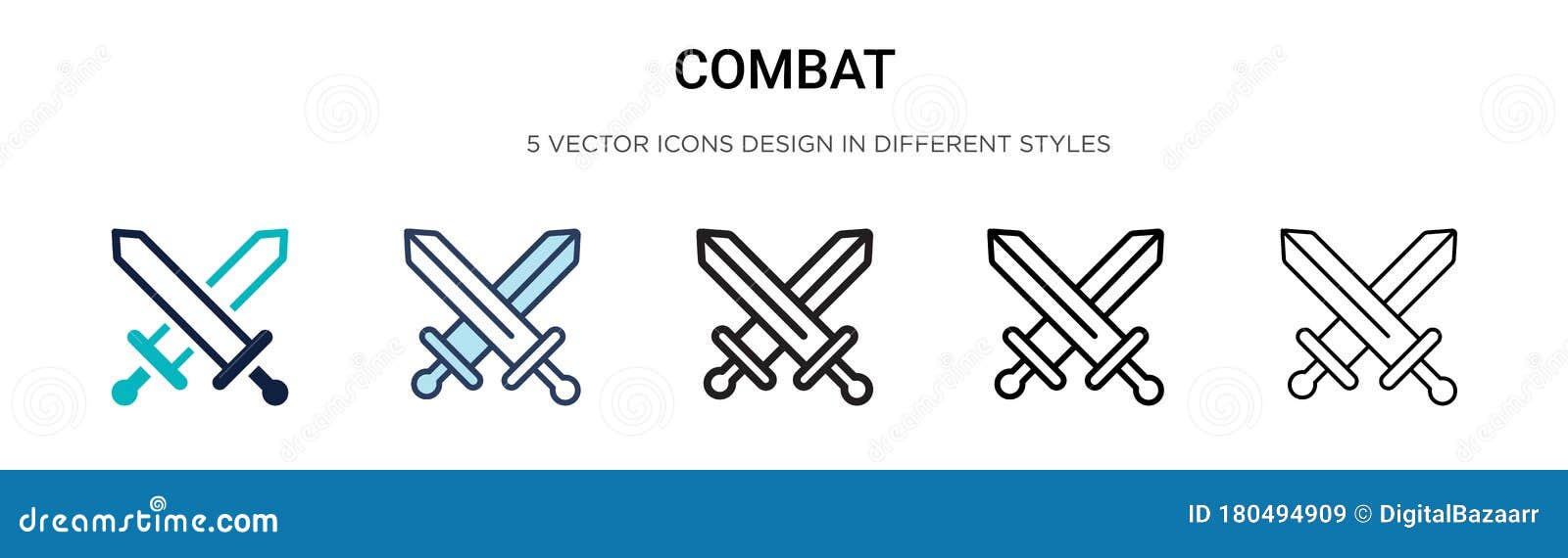 Combat Icon in Filled, Thin Line, Outline and Stroke Style. Vector ...