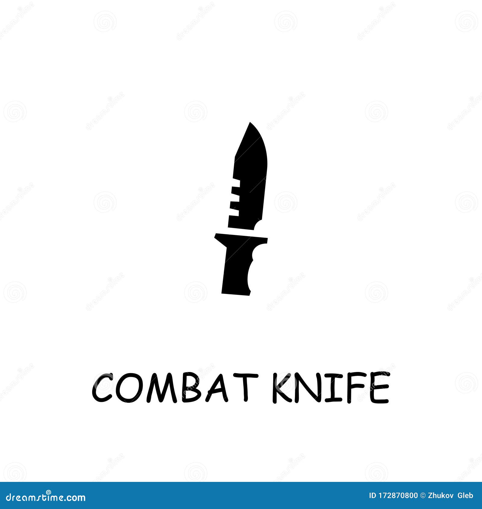Combat Knife Flat Vector Icon Stock Illustration - Illustration of ...