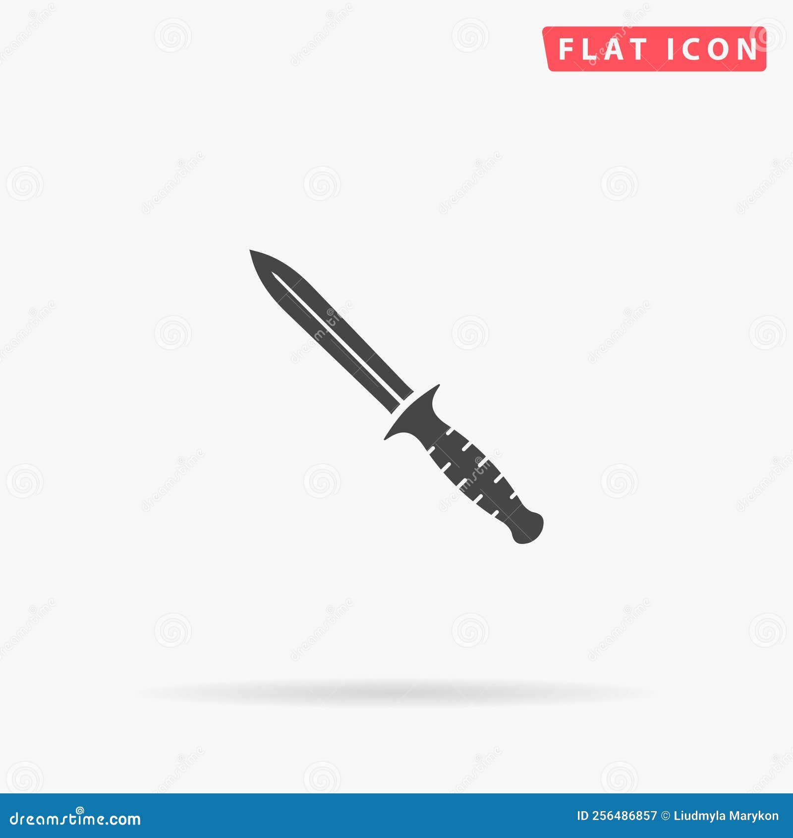 Combat Knife Flat Vector Icon Stock Illustration - Illustration of ...