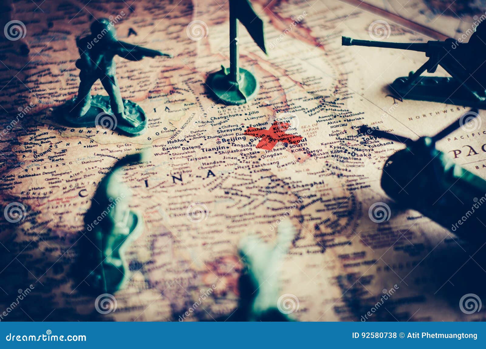 Combat, Military Use, and Tactics in Action on a World Map. Stock Photo ...