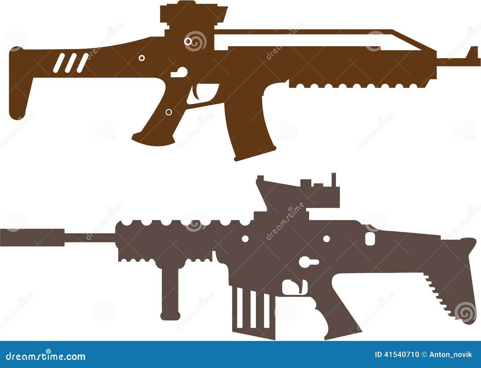 Combat rifles stock vector. Illustration of fire, loaded - 41540710