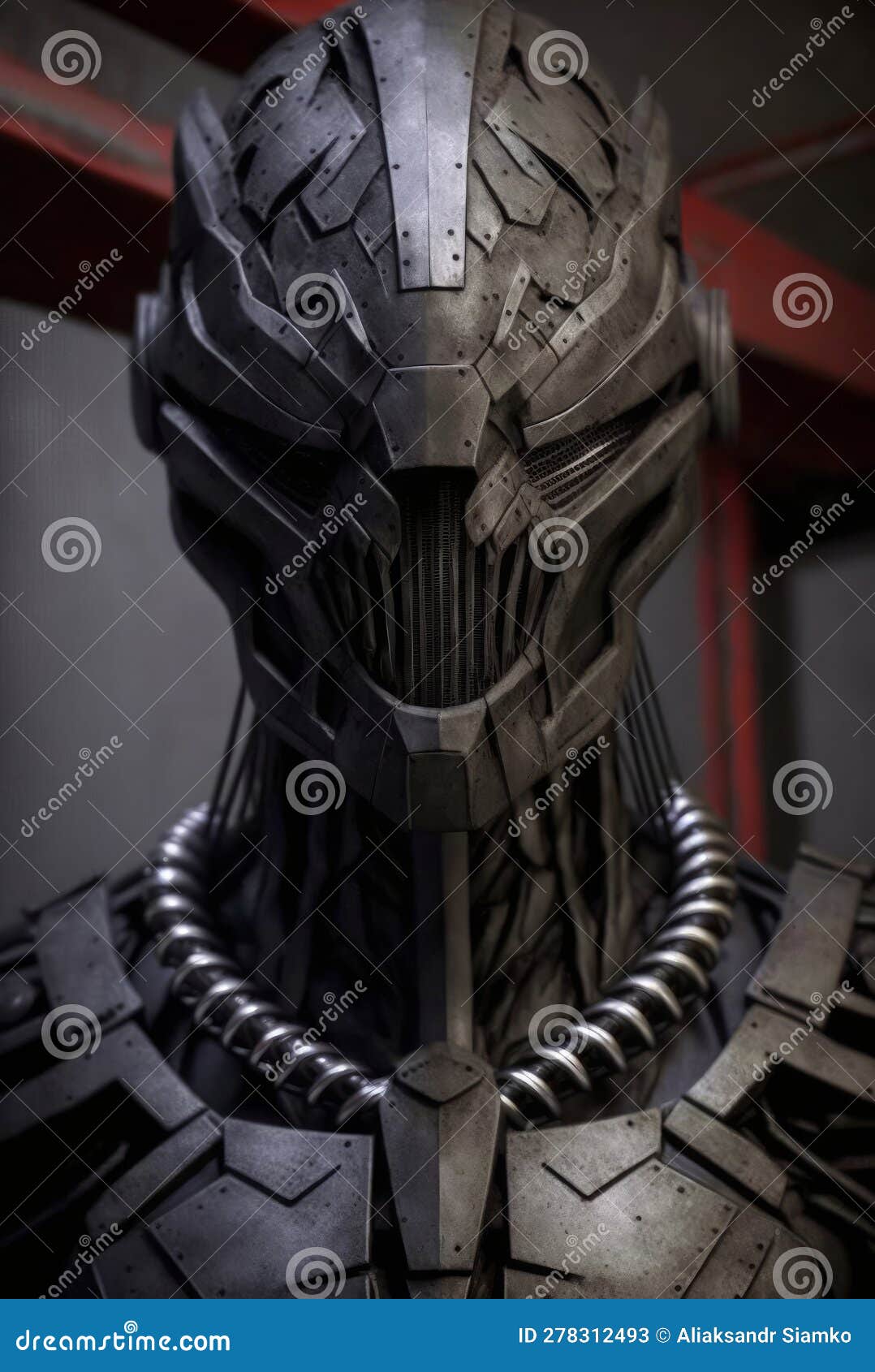 Combat Robot from the Future in Sci-fi Armor, Portrait of a Humanoid ...