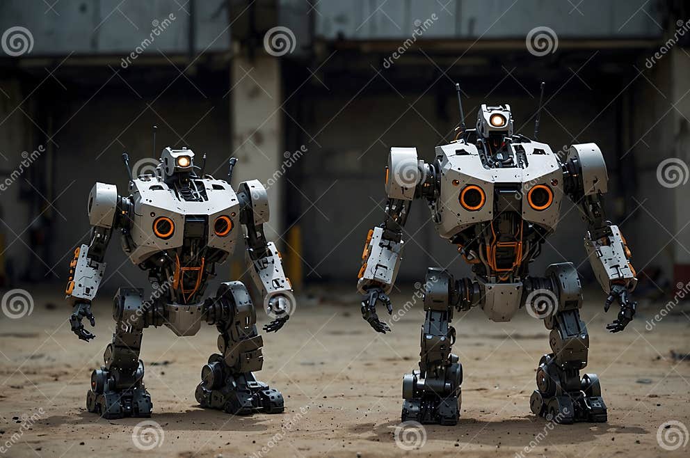 Combat Robots of the Future Stock Illustration - Illustration of ...