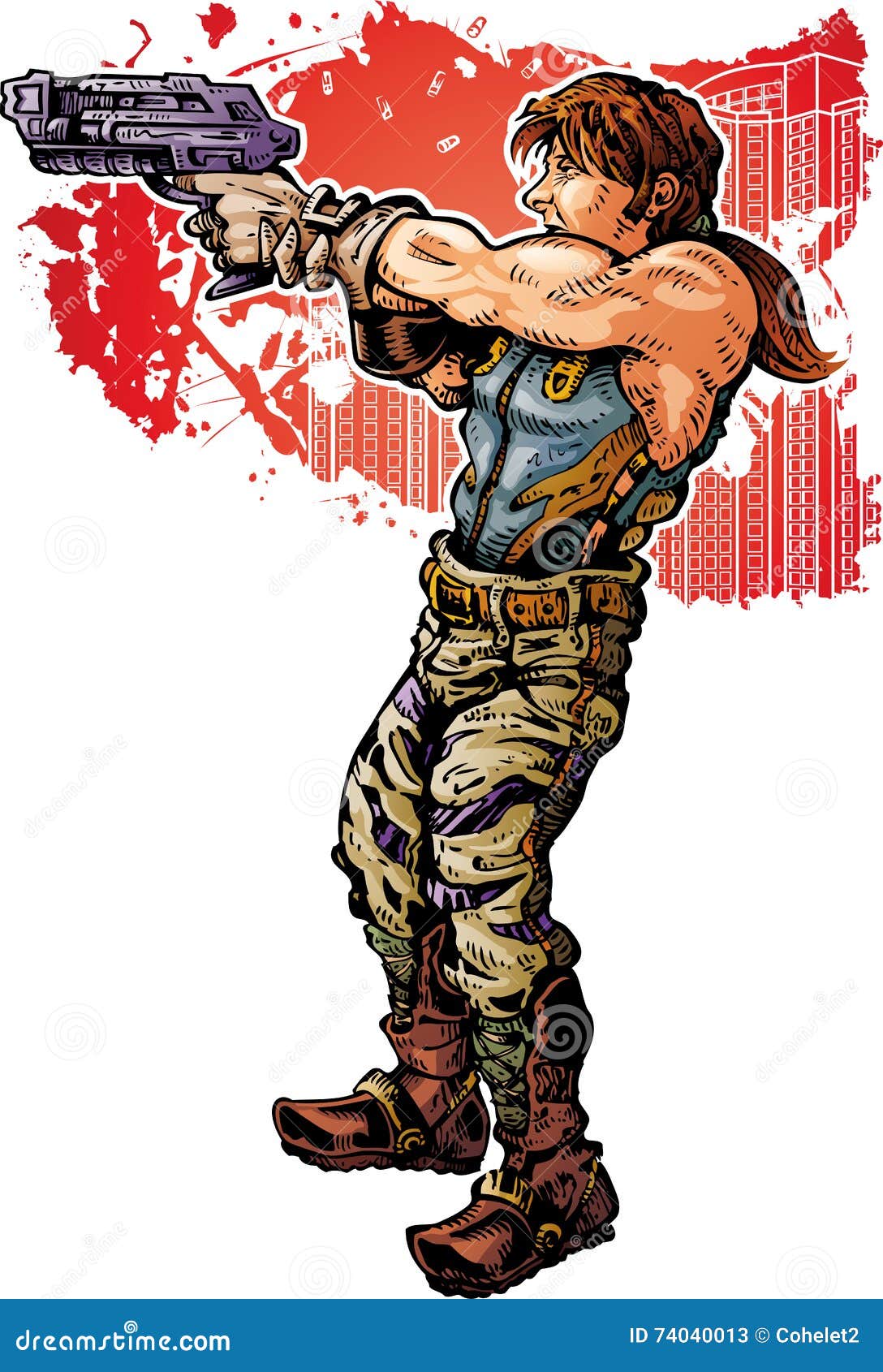 Future Combat Robots. Cyber War Futuristic Soldiers On Mars Vector ...