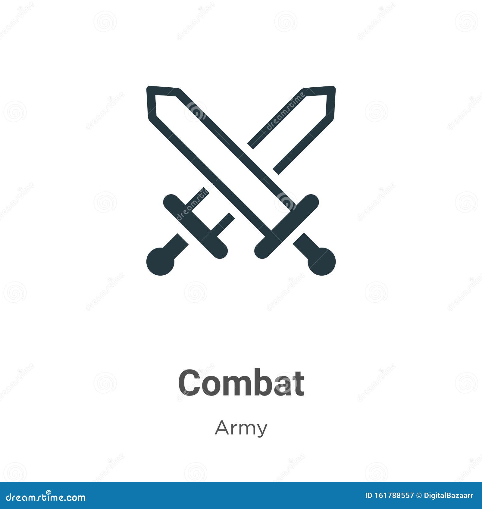 Combat Vector Icon on White Background. Flat Vector Combat Icon Symbol ...