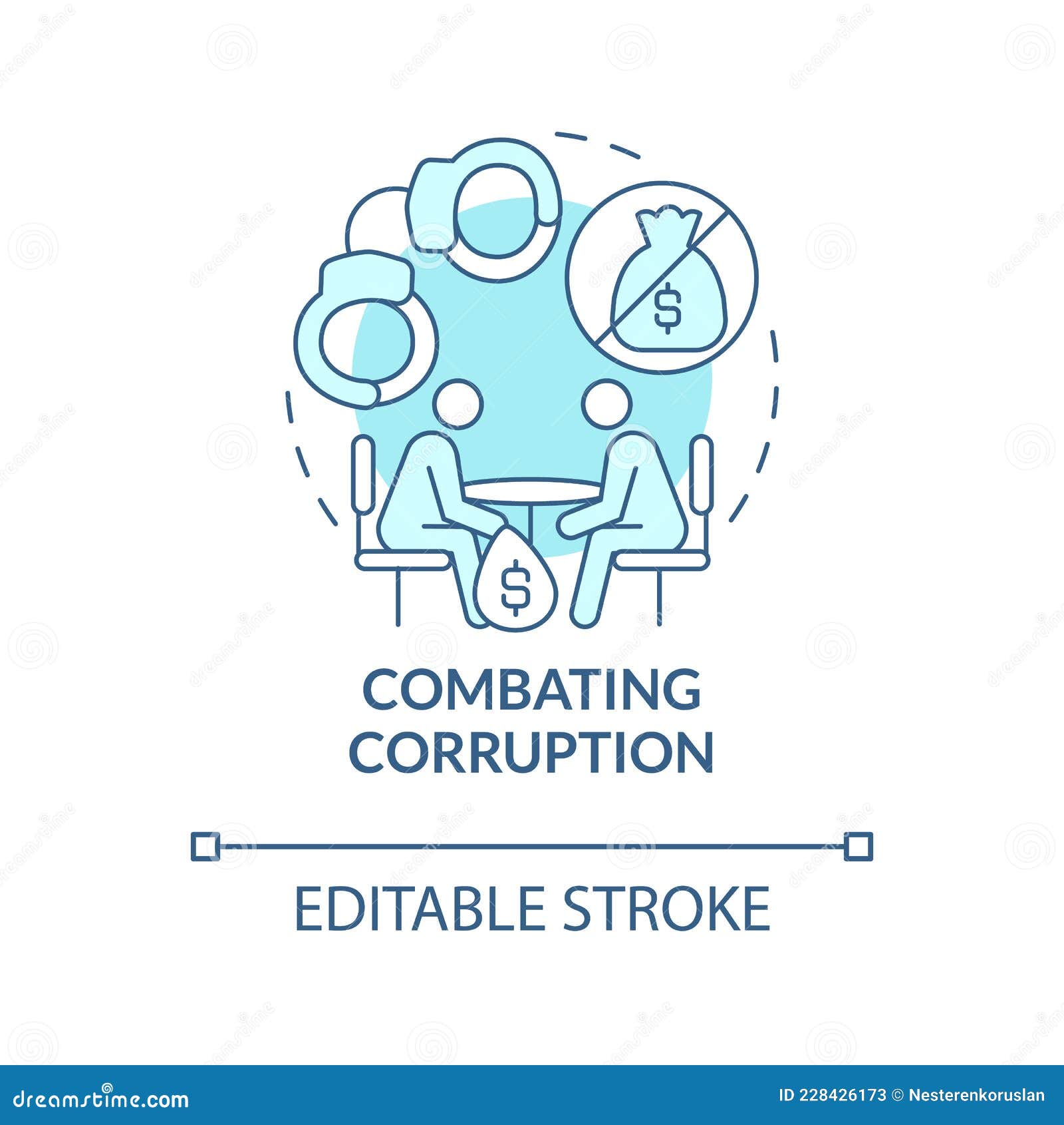 Combating Corruption Blue Concept Icon Stock Vector - Illustration of idea, graft: 228426173