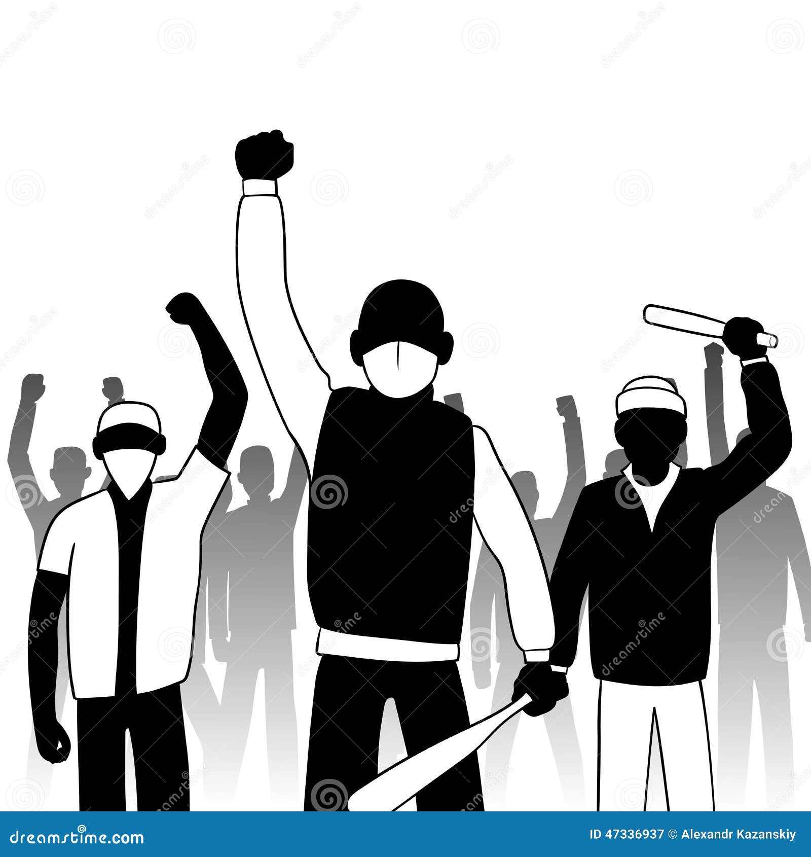 Combative protesters stock vector. Illustration of ferguson - 47336937