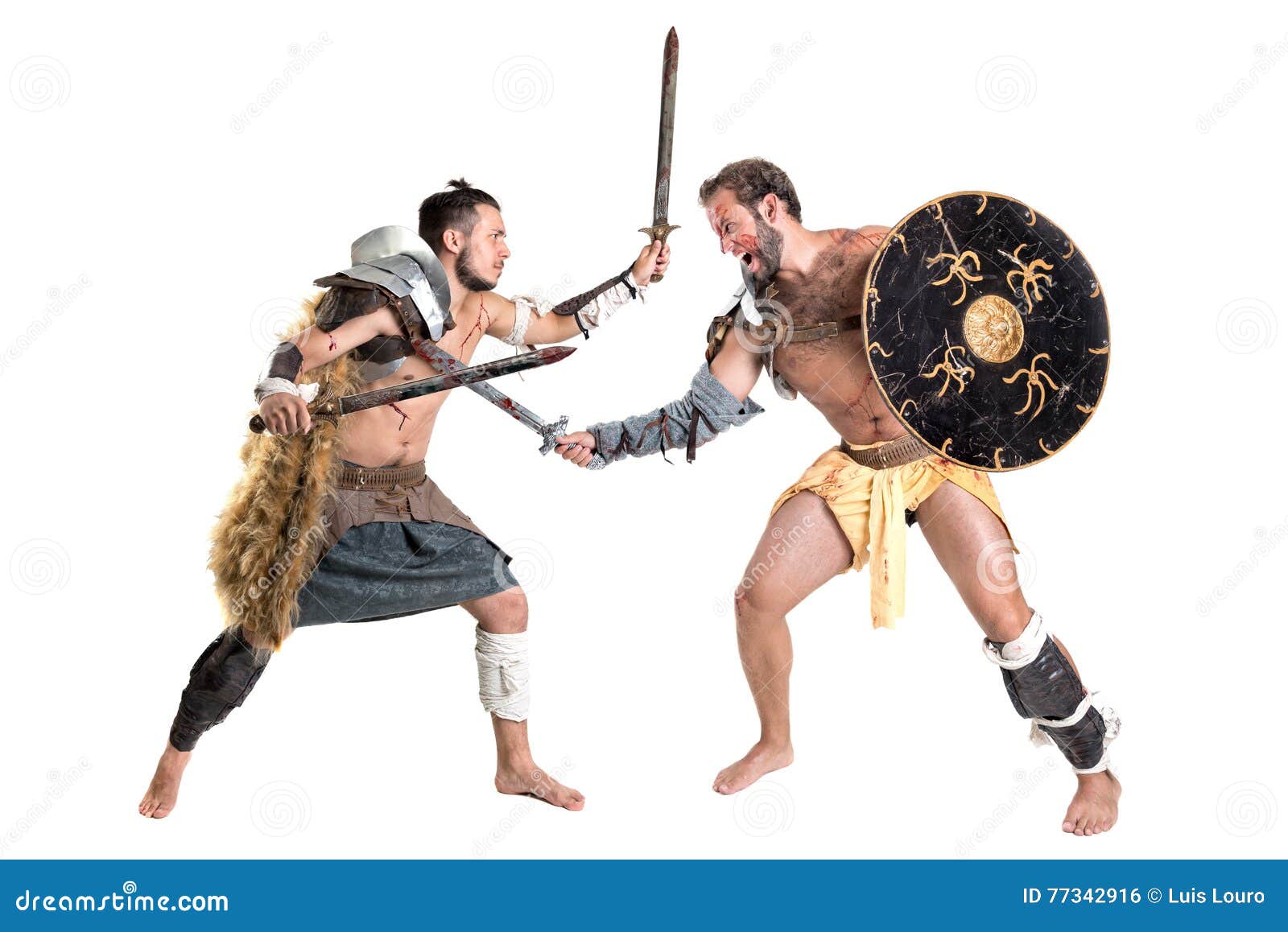 Combattimento Dei Gladiatori Fotografia Stock - Immagine di protezione ...