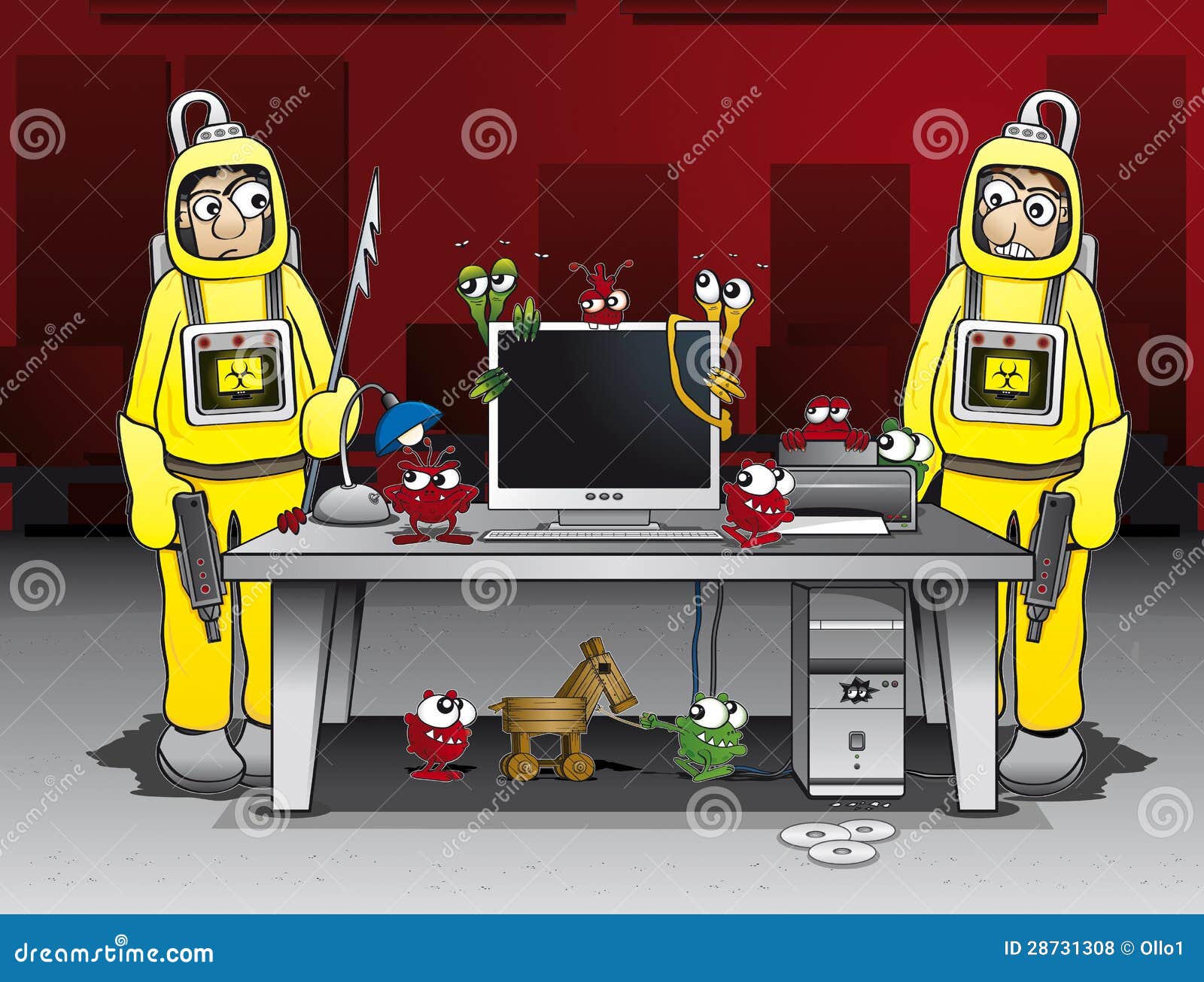 Combatting Computer Viruses and Trojan Horses Stock Vector ...