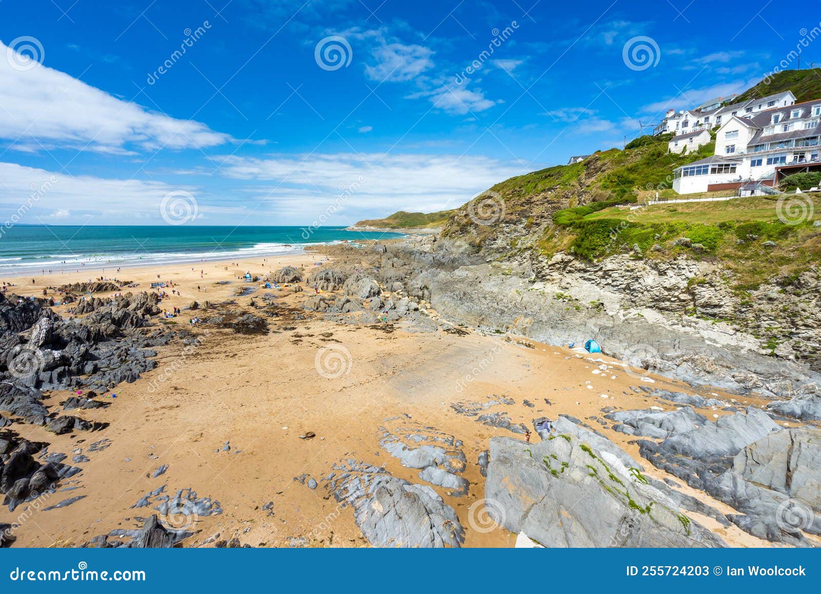 Combesgate Beach Woolacombe Devon England Stock Image - Image of ocean ...
