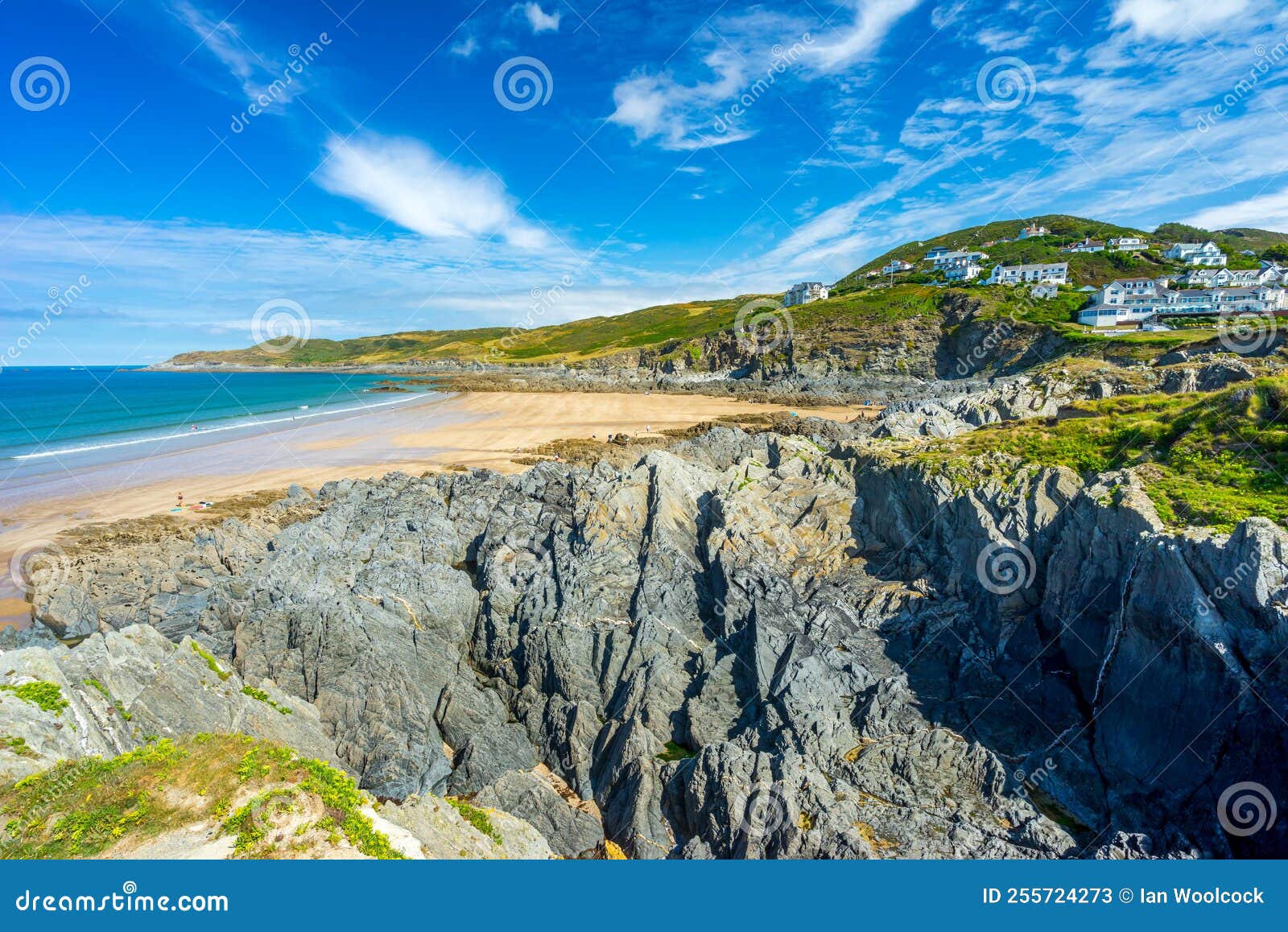 Combesgate Beach Woolacombe Devon England Stock Image - Image of ...