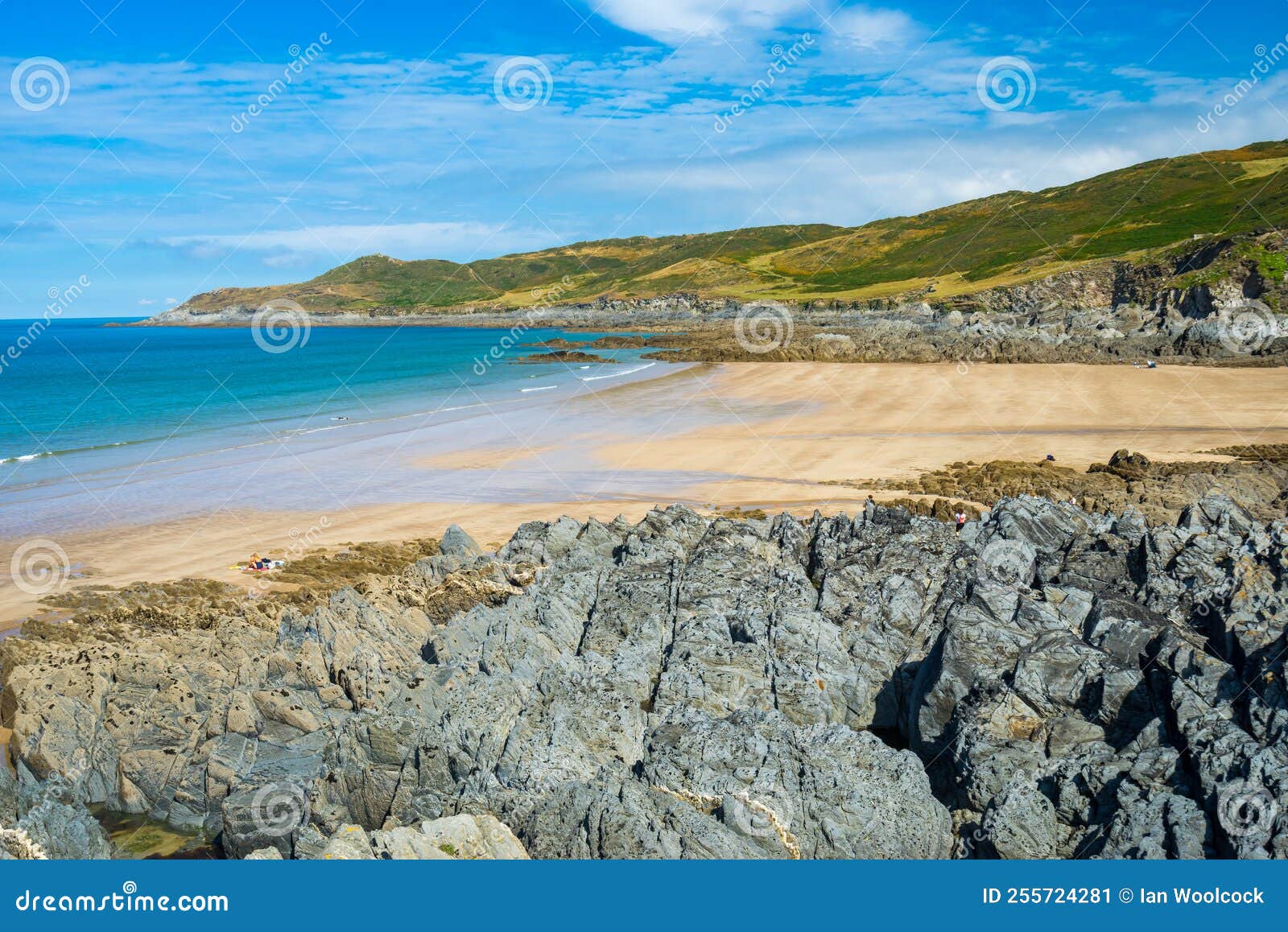 Combesgate Beach Woolacombe Devon England Stock Image - Image of ocean ...