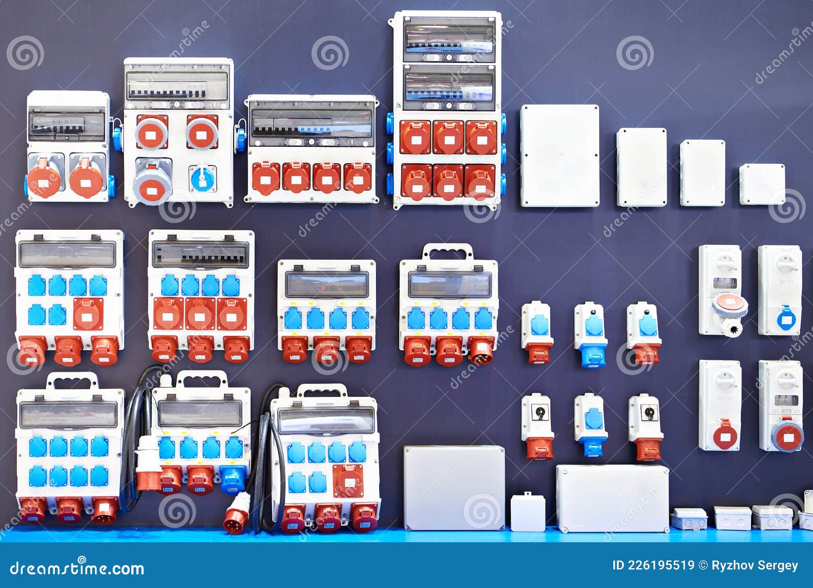 Combination Boxes Sockets Outlets in Store Stock Image - Image of group ...