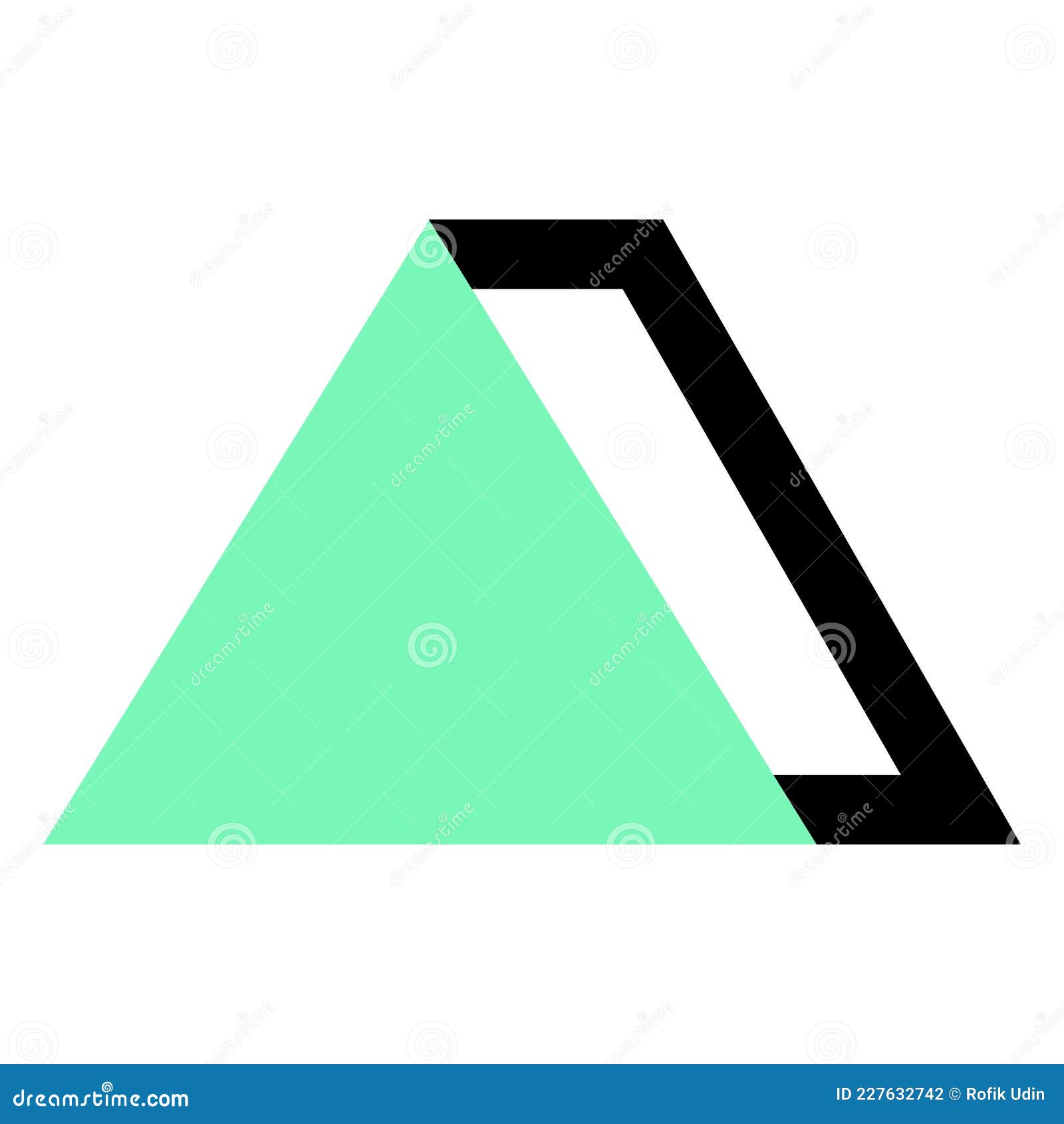 A Combination of Bright Green Triangle Flat Shape Icon and Triangle ...