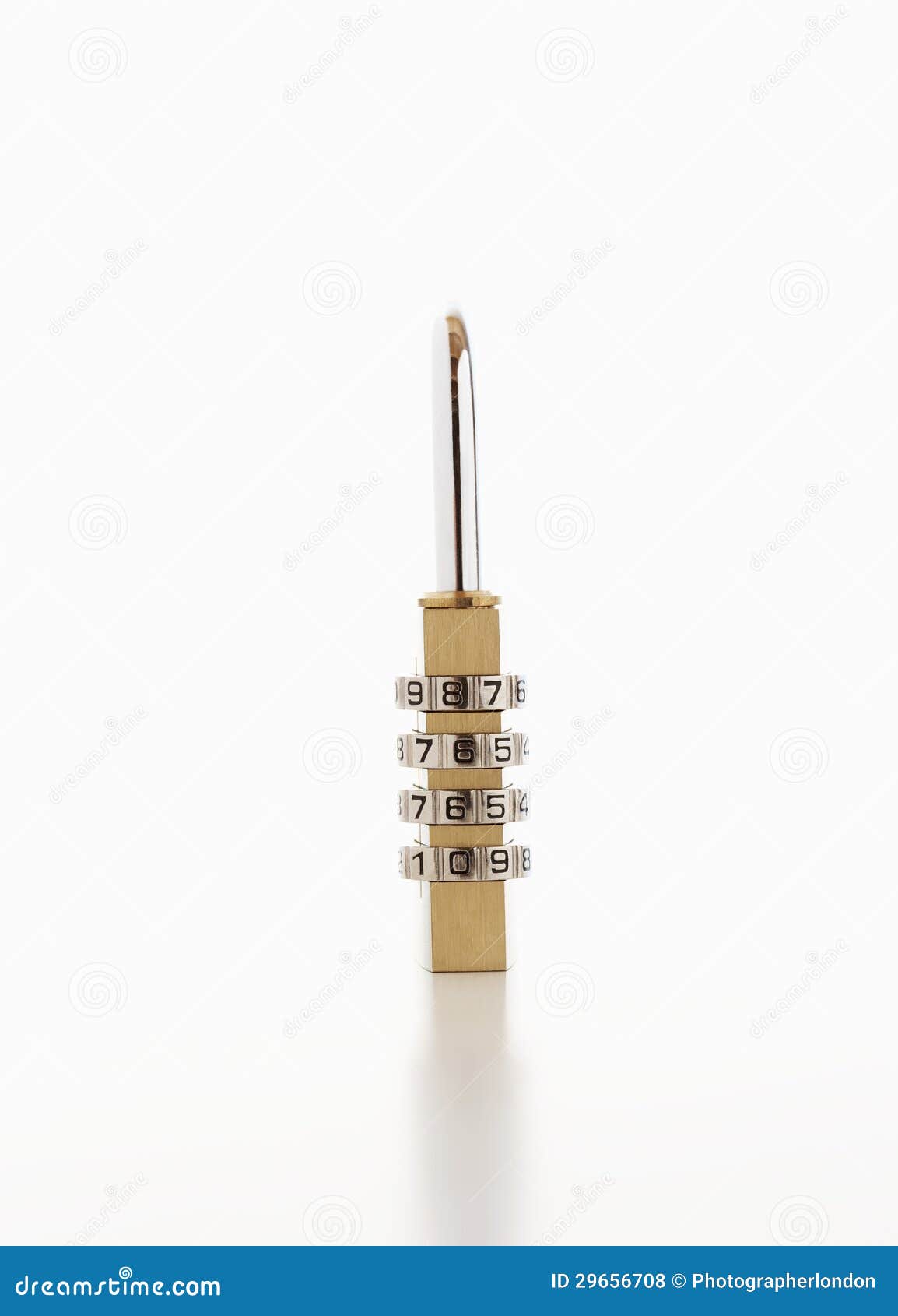 Combination Bronze Padlock stock photo. Image of safekeeping - 29656708