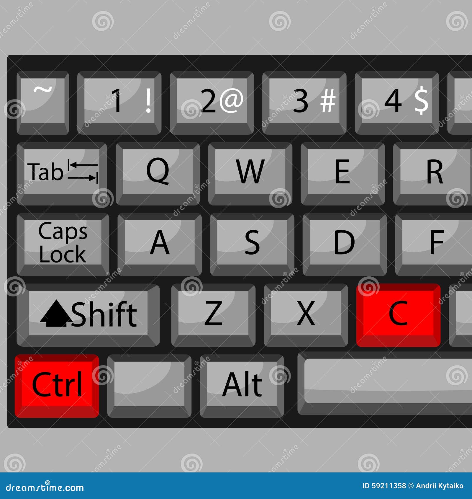 Combination of Buttons To Copy Stock Vector - Illustration of push ...