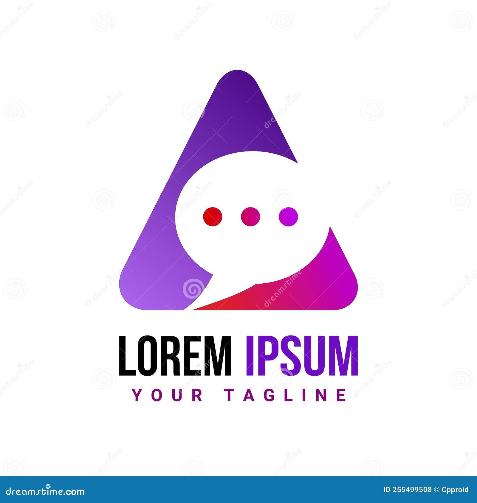 Combination Chat Logo with a Triangle Shape. Stock Vector ...