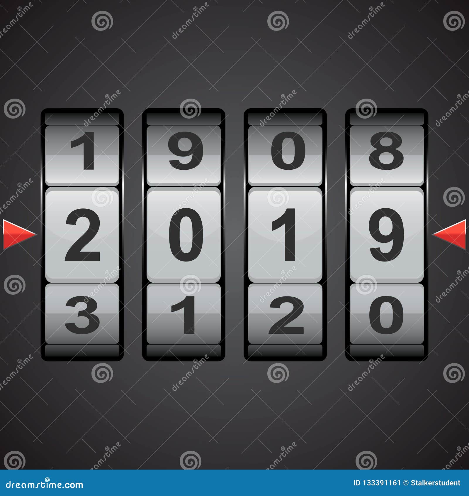 Combination, Code Lock Numbers. Happy New Year 2019 Stock Vector ...