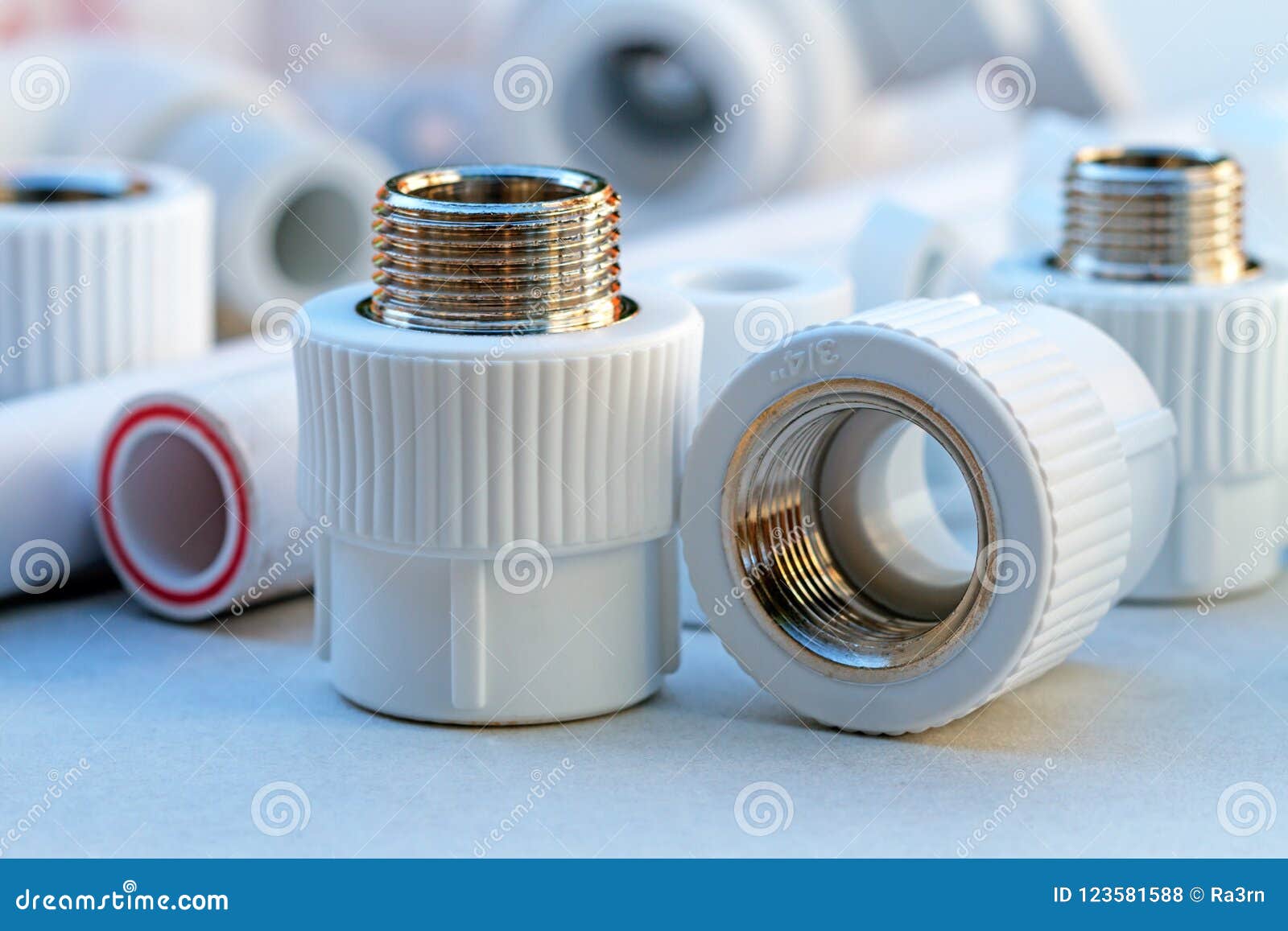 Combination Coupling for Polypropylene Pipes Stock Photo - Image of ...
