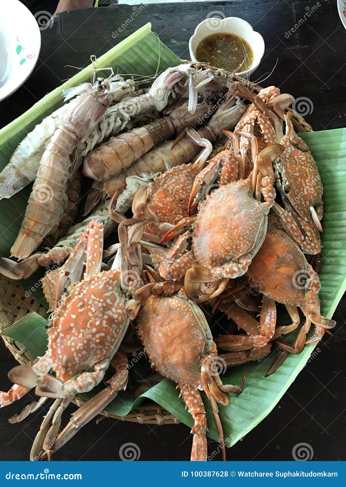 Combination Dish of Steamed Seafood. Stock Photo - Image of fresh ...