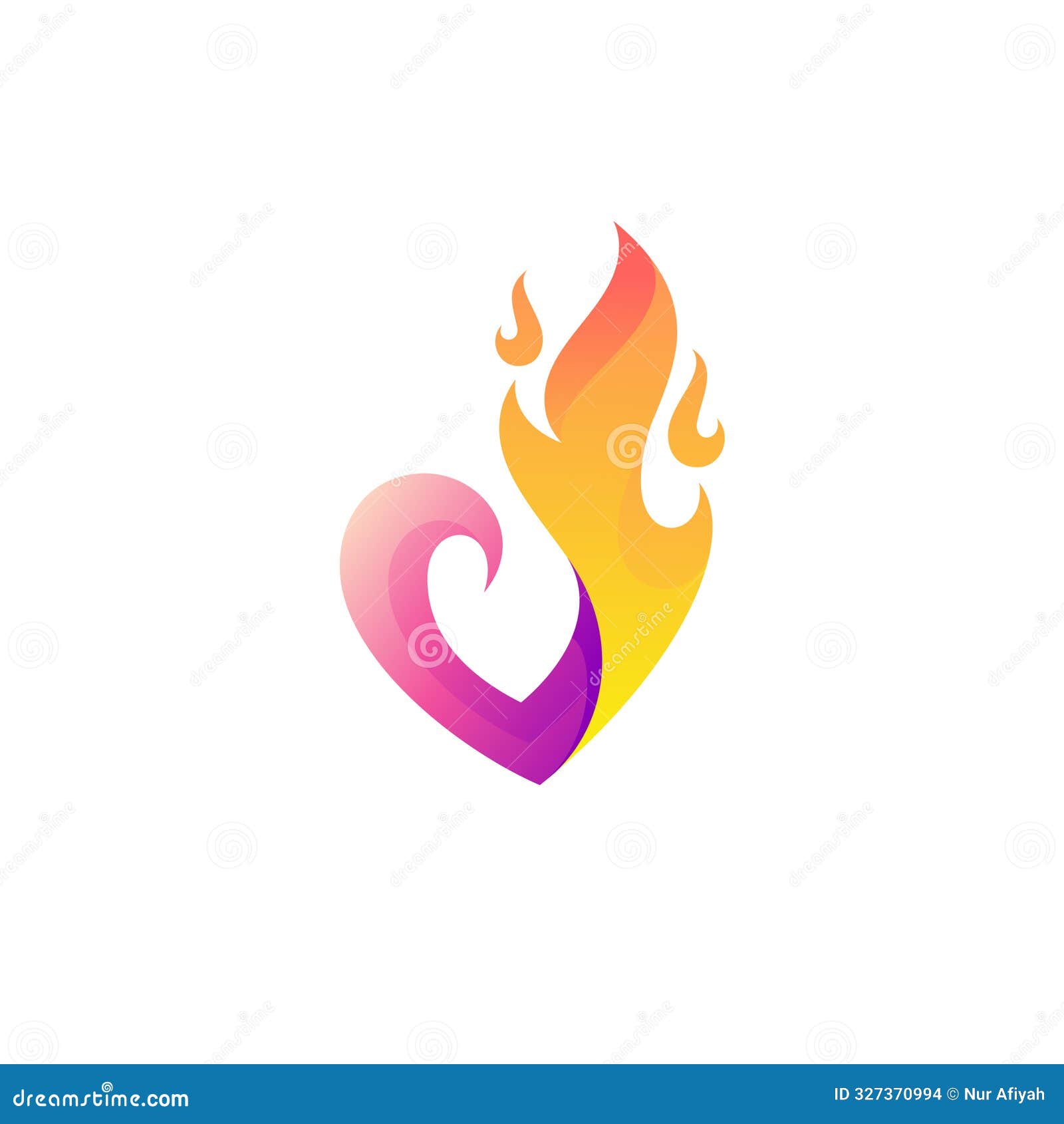 A Combination of Fire and Heart Logos, Burning Fire Stock Vector ...