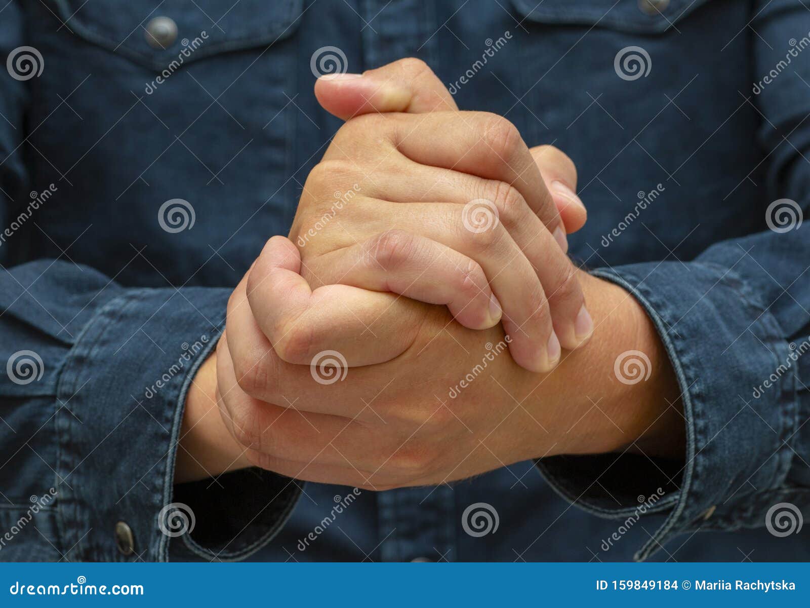 A Combination of Folded Palms Means Together or Support in Dialogue ...