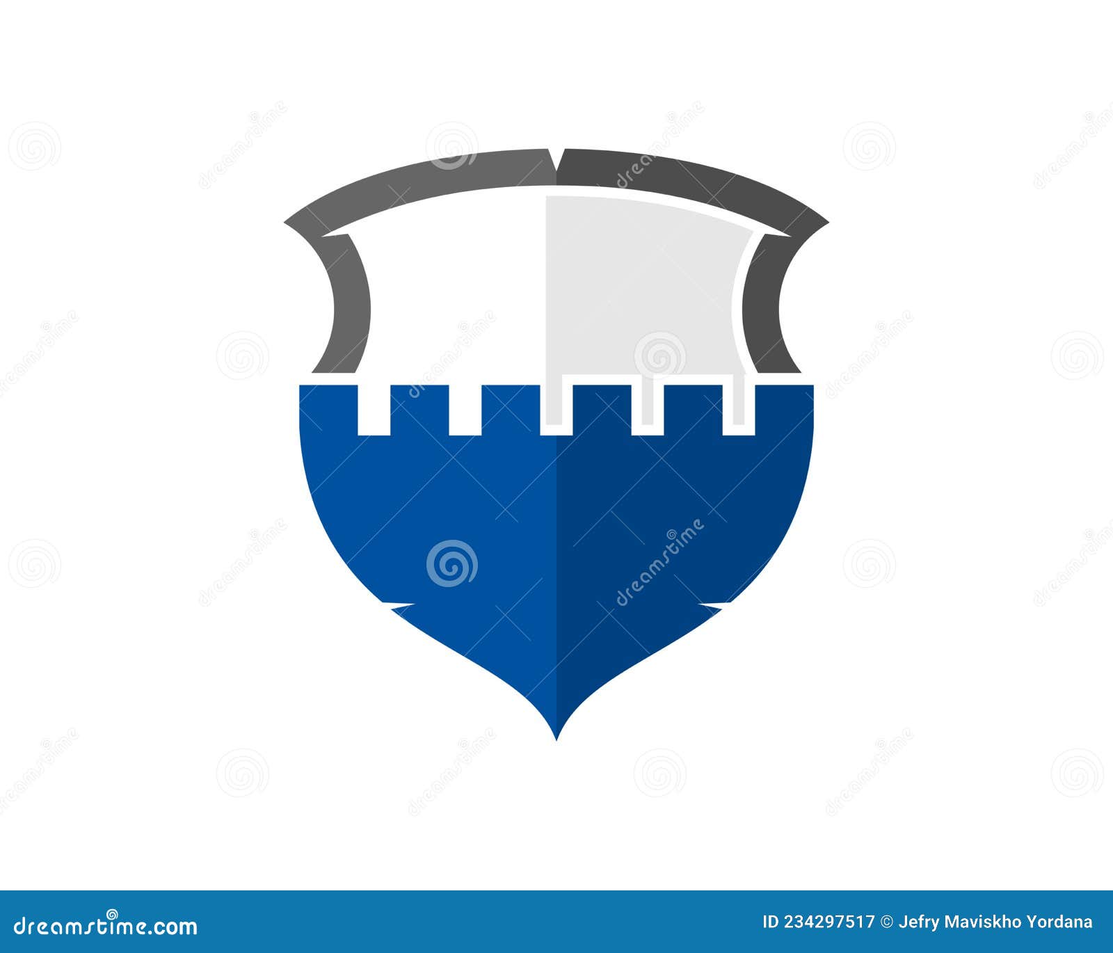 Combination Fortress with Shield Protection Stock Vector - Illustration ...