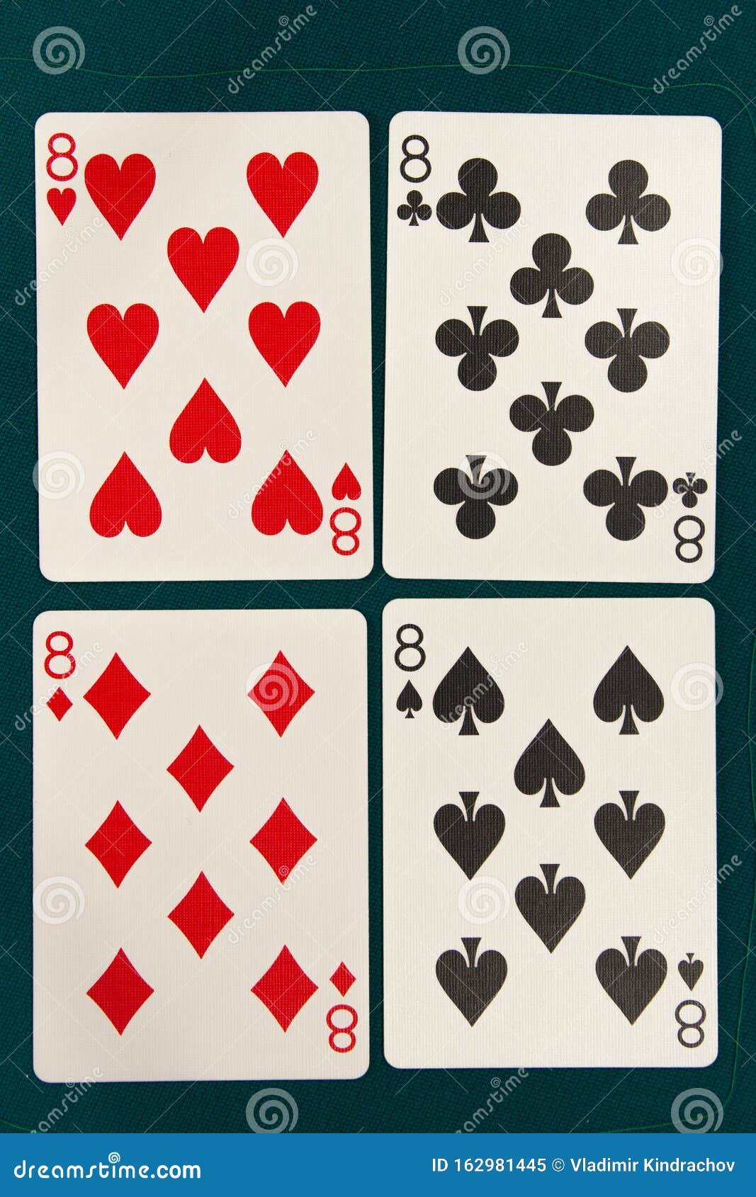 Combination of Four Different Play Cards Stock Image - Image of five ...
